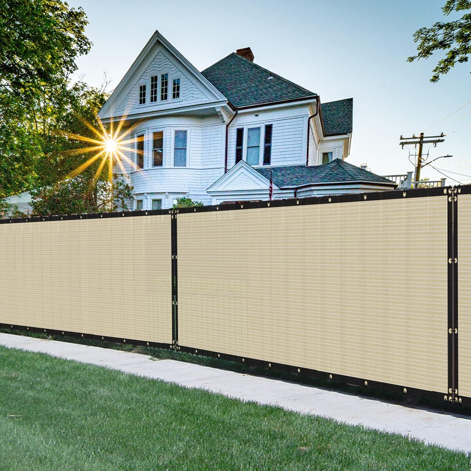 Amazon.com : Brown 6FT X 50FT Outdoor Privacy Screen Fence & Mesh Shade ...