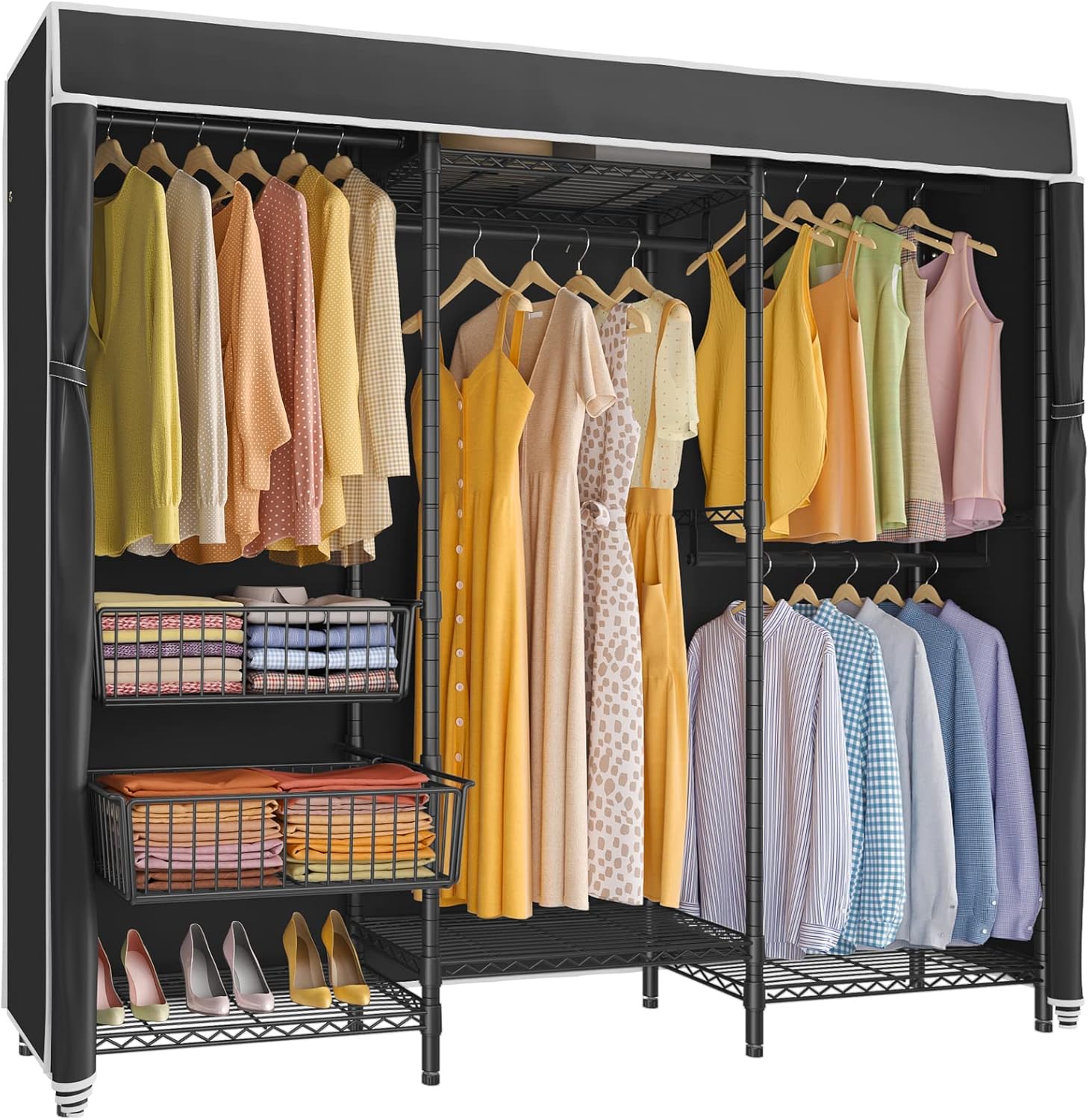 Amazon.com: VIPEK V10C Medium Heavy Duty Covered Clothes Rack Portable ...