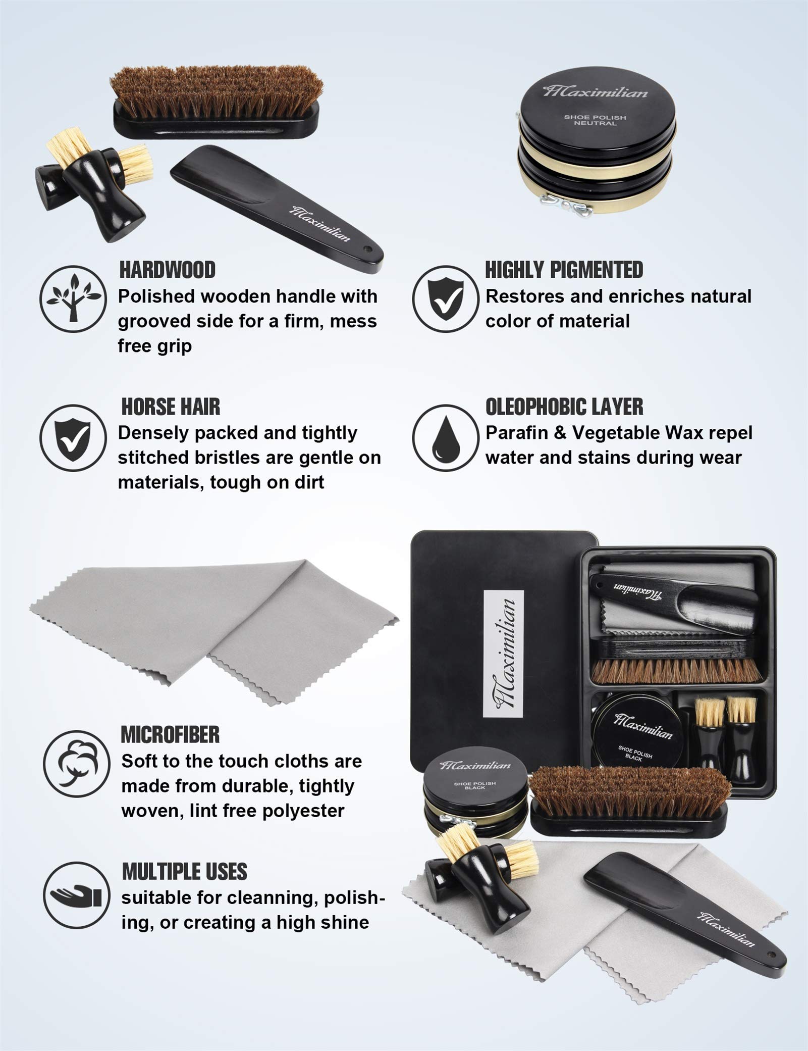 World Class Shoe Shine Kit - Gift Box | Luxury Leather Shoe Polish Kit ...