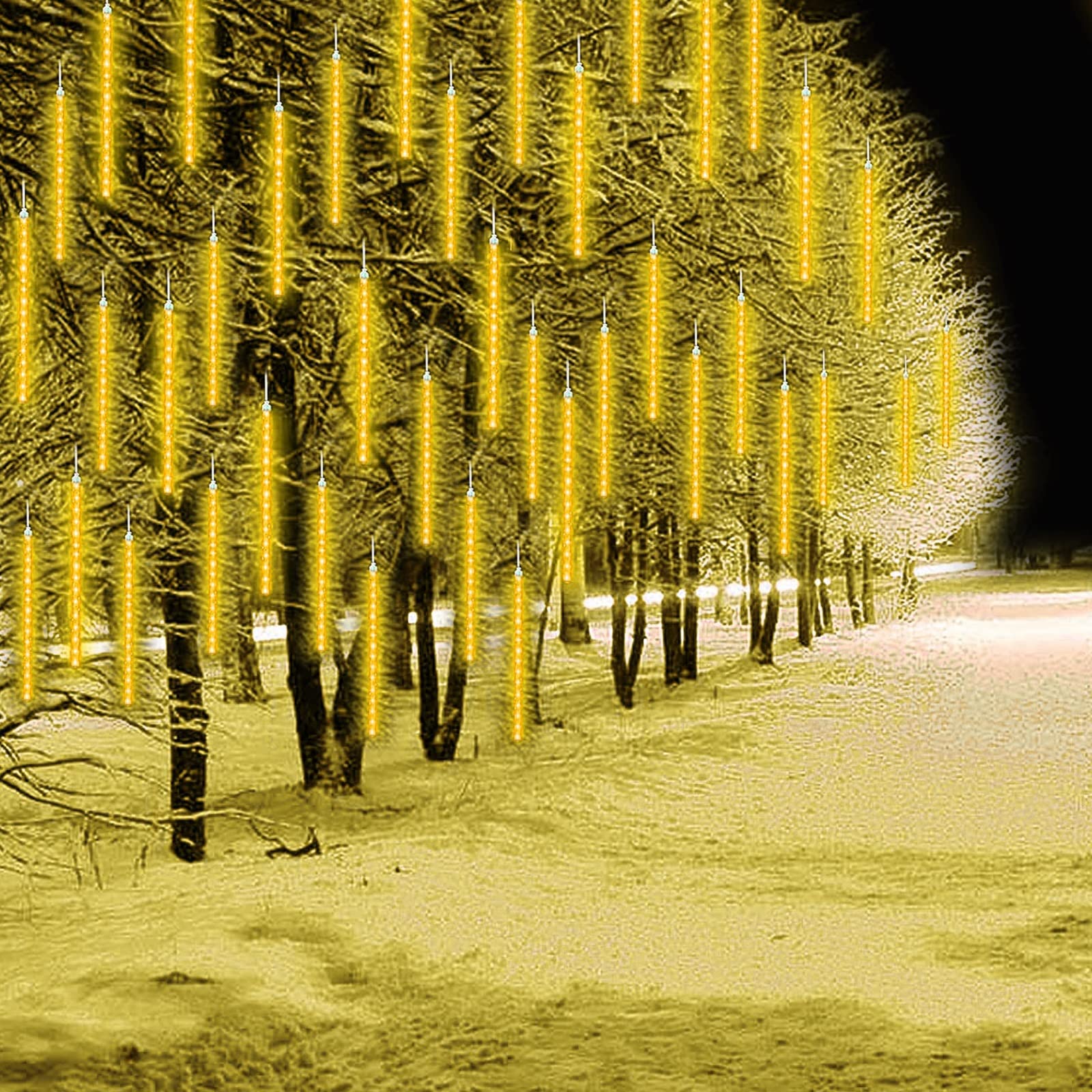Cascading Led Lights 12" LED Cascading Meteor Light Tube Black Wire