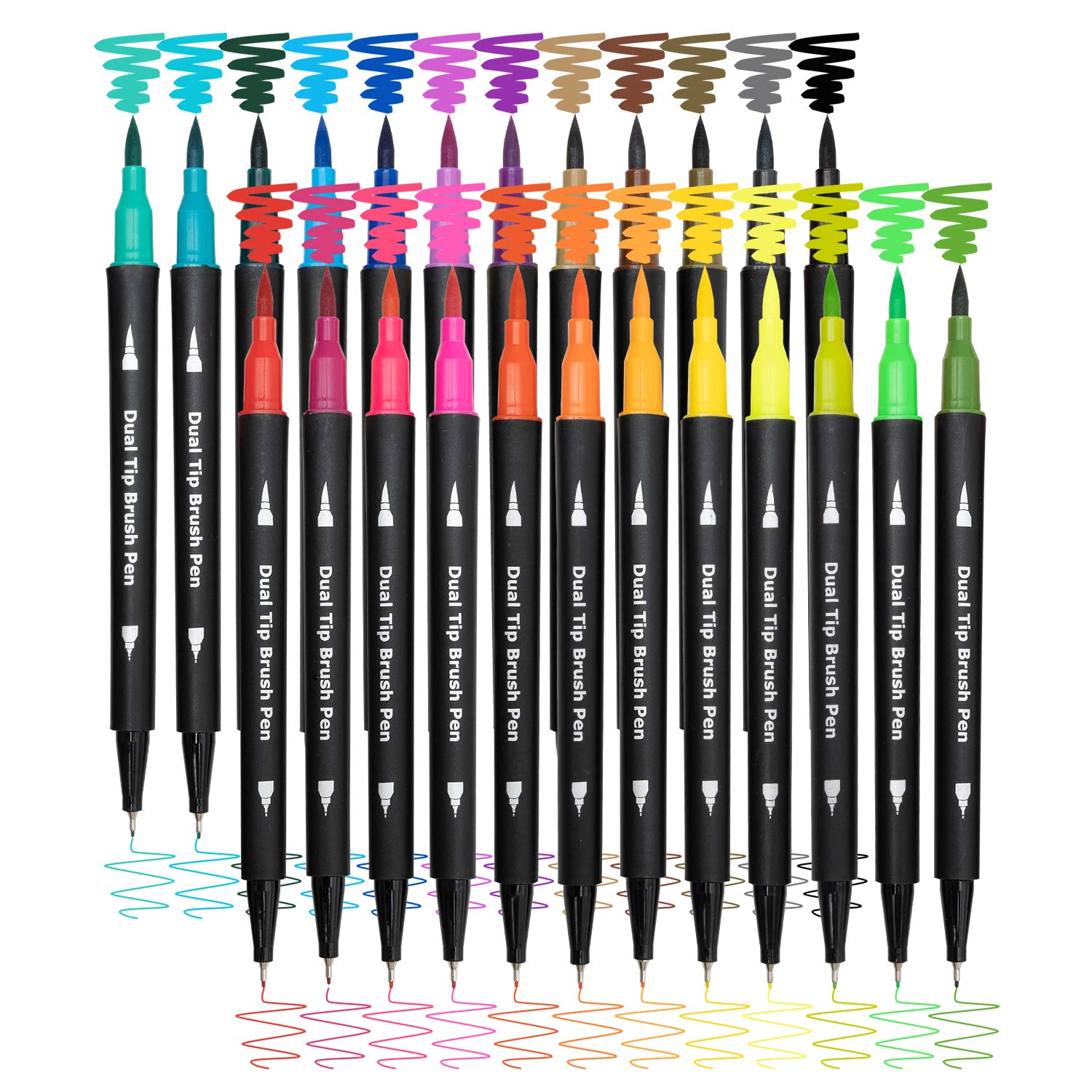 Buy Dual Brush Marker Pens For Coloring 24 Colored Markers Fine Point 