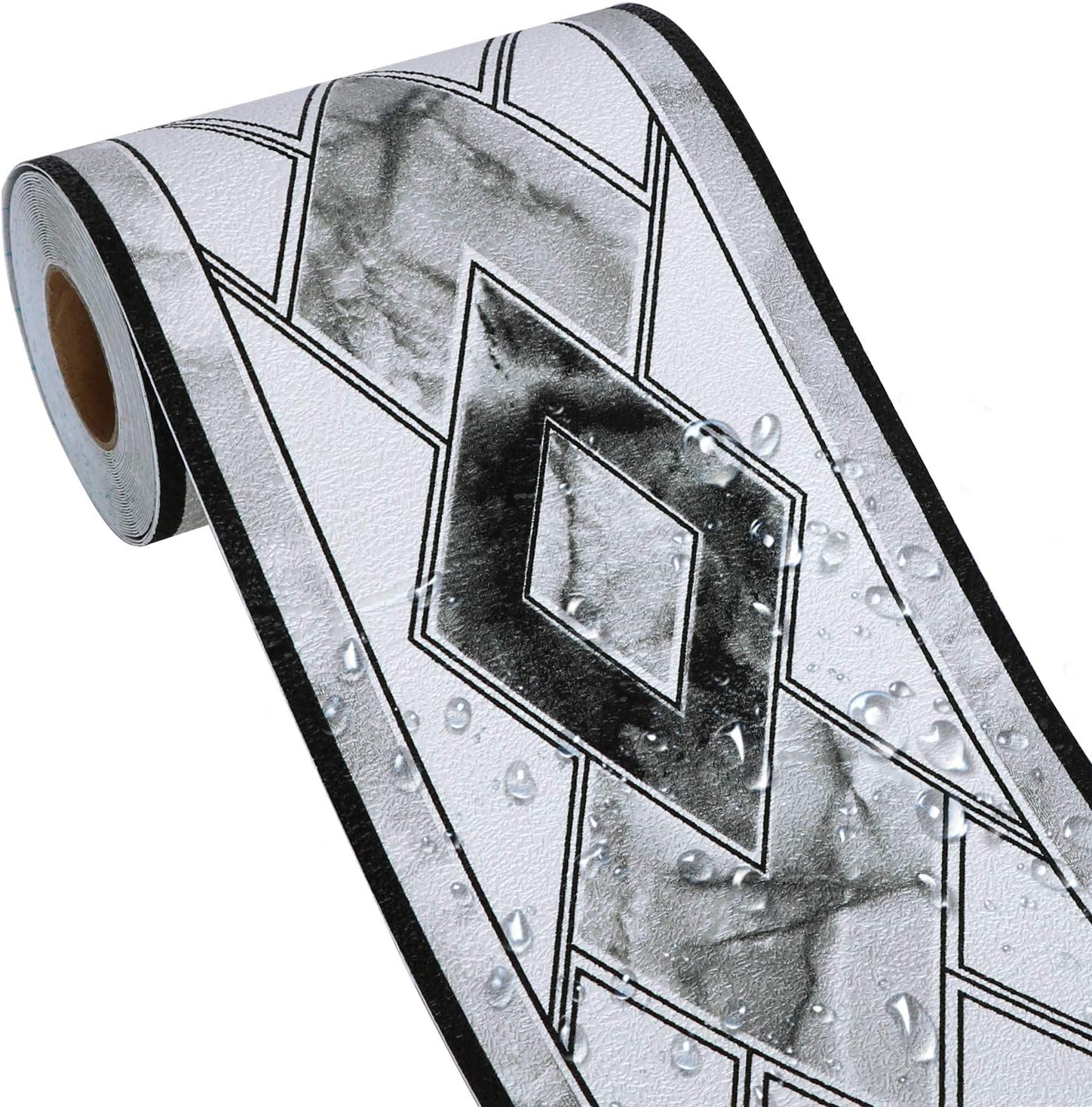 HyFanStr 4"x196" Waterproof Wallpaper Border 3D Embossed Floral Wall ...