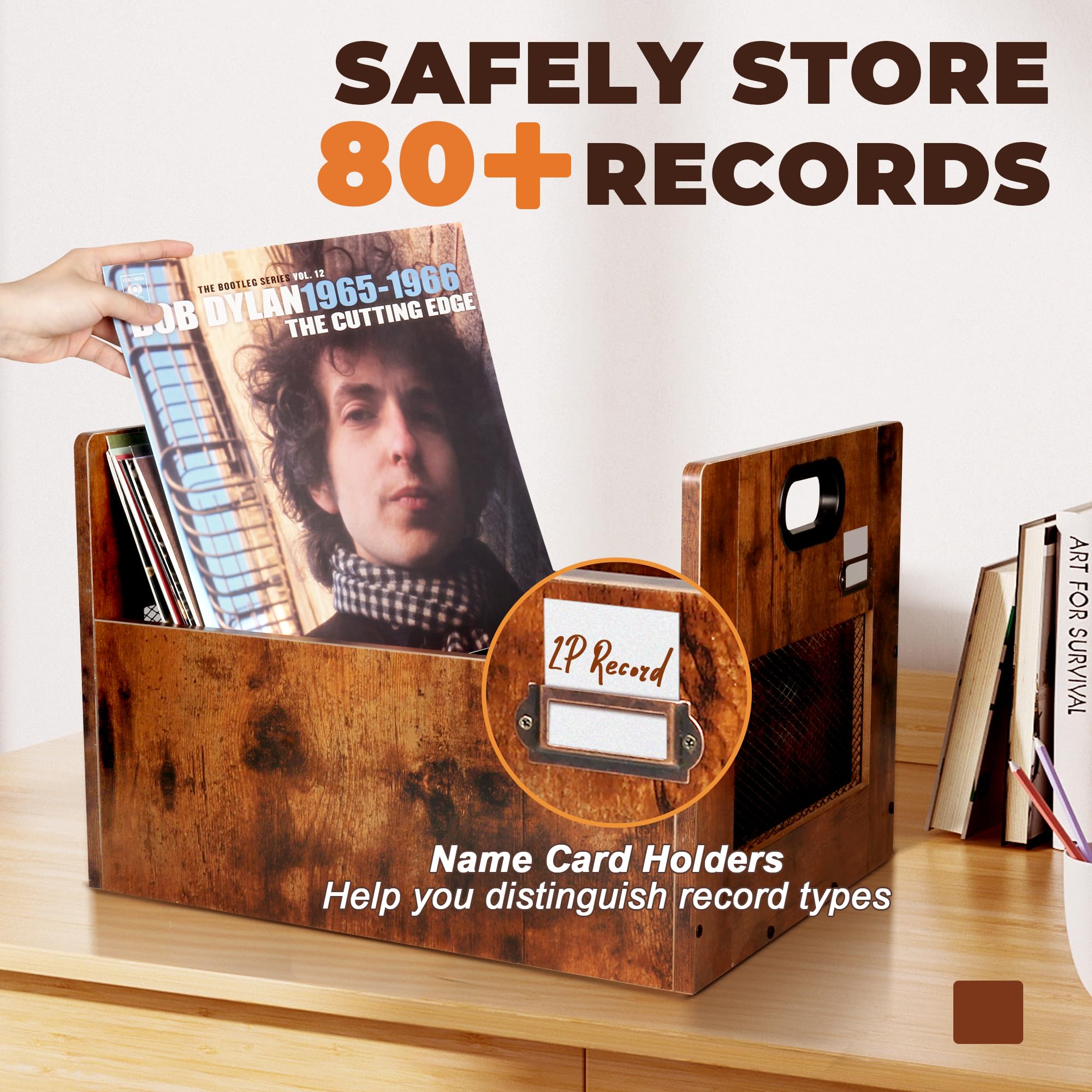 Snapklik.com : Alyoen Vinyl Record Storage Box, Album Holder, Vintage ...