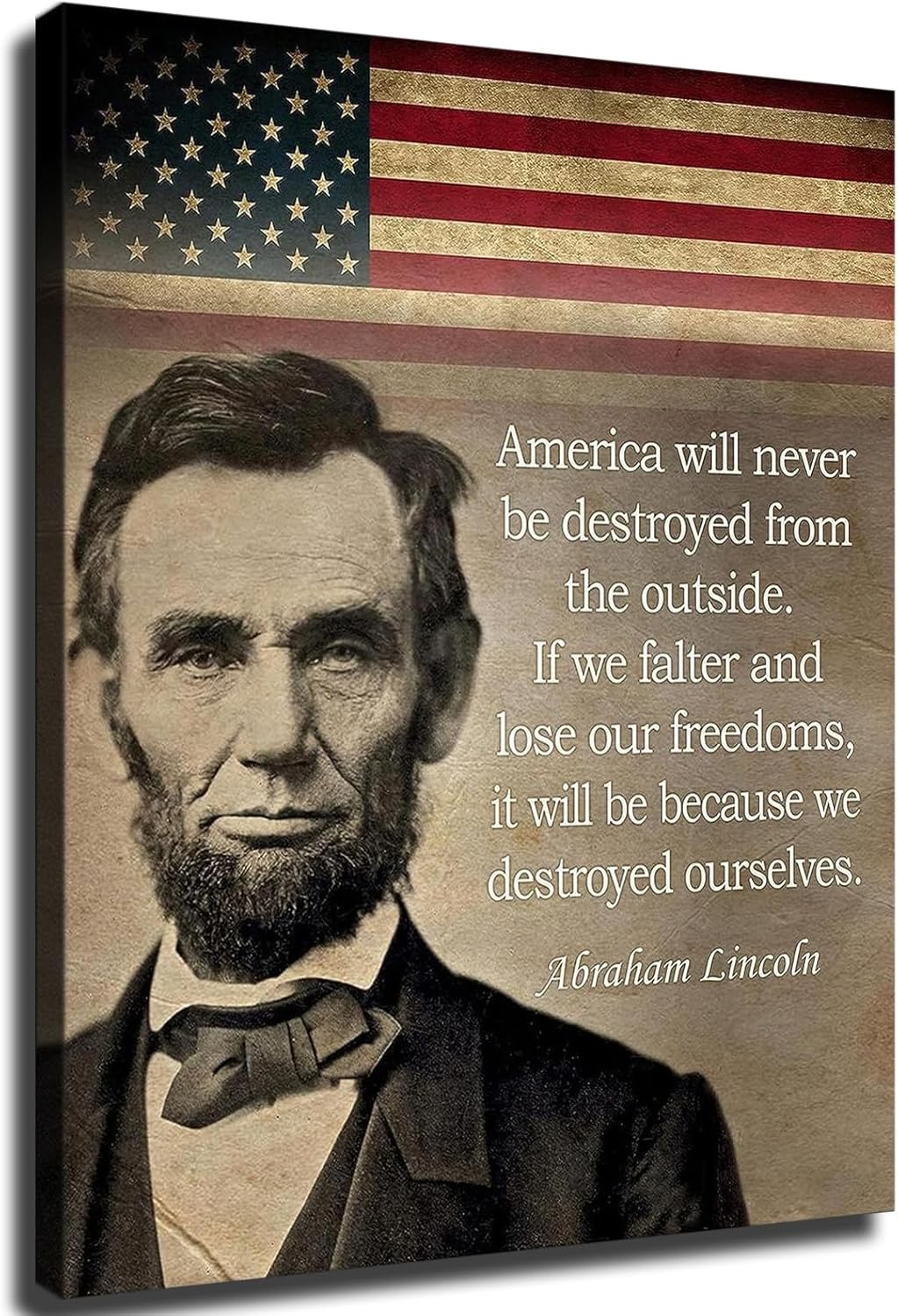 Amazon.com: Abraham Lincoln Poster Historic Quote - American Patriotic ...