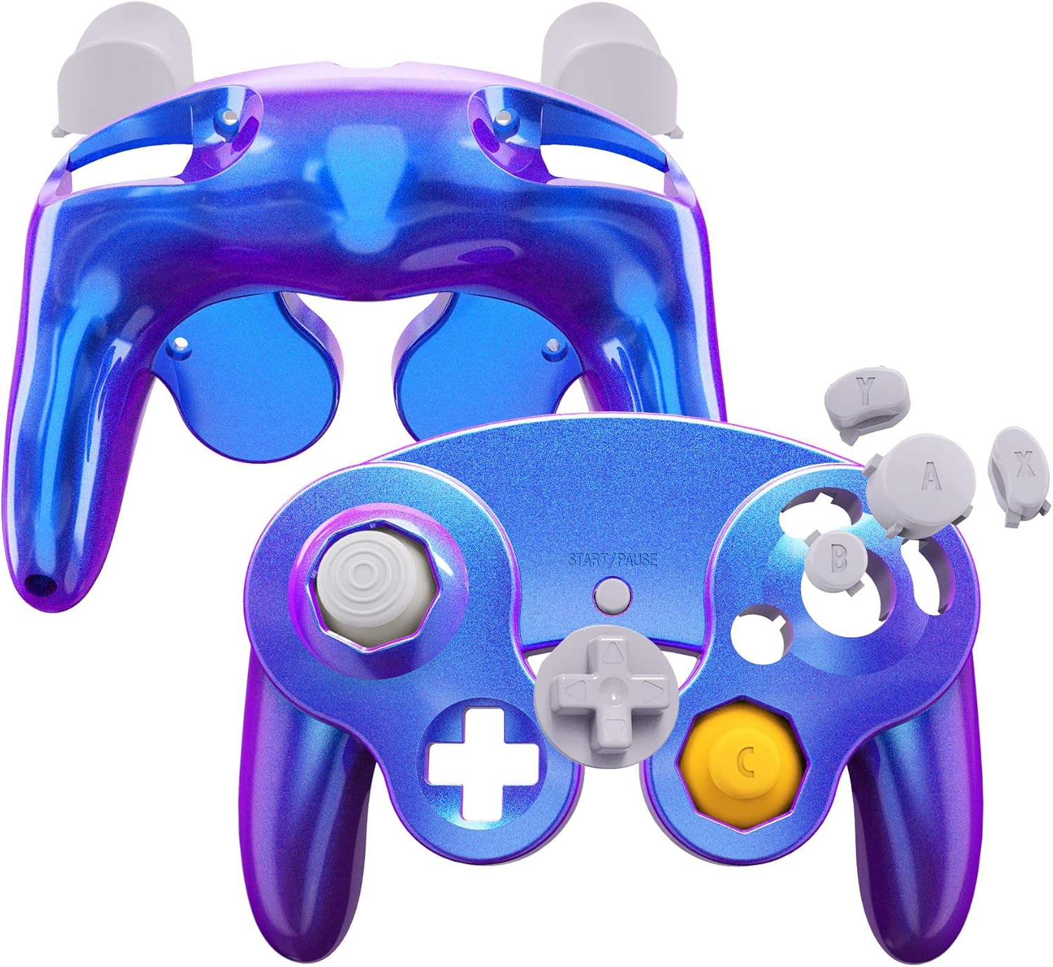 eXtremeRate Carcasa para Nintendo Gamecube Mando, Cubierta Frontal y ...