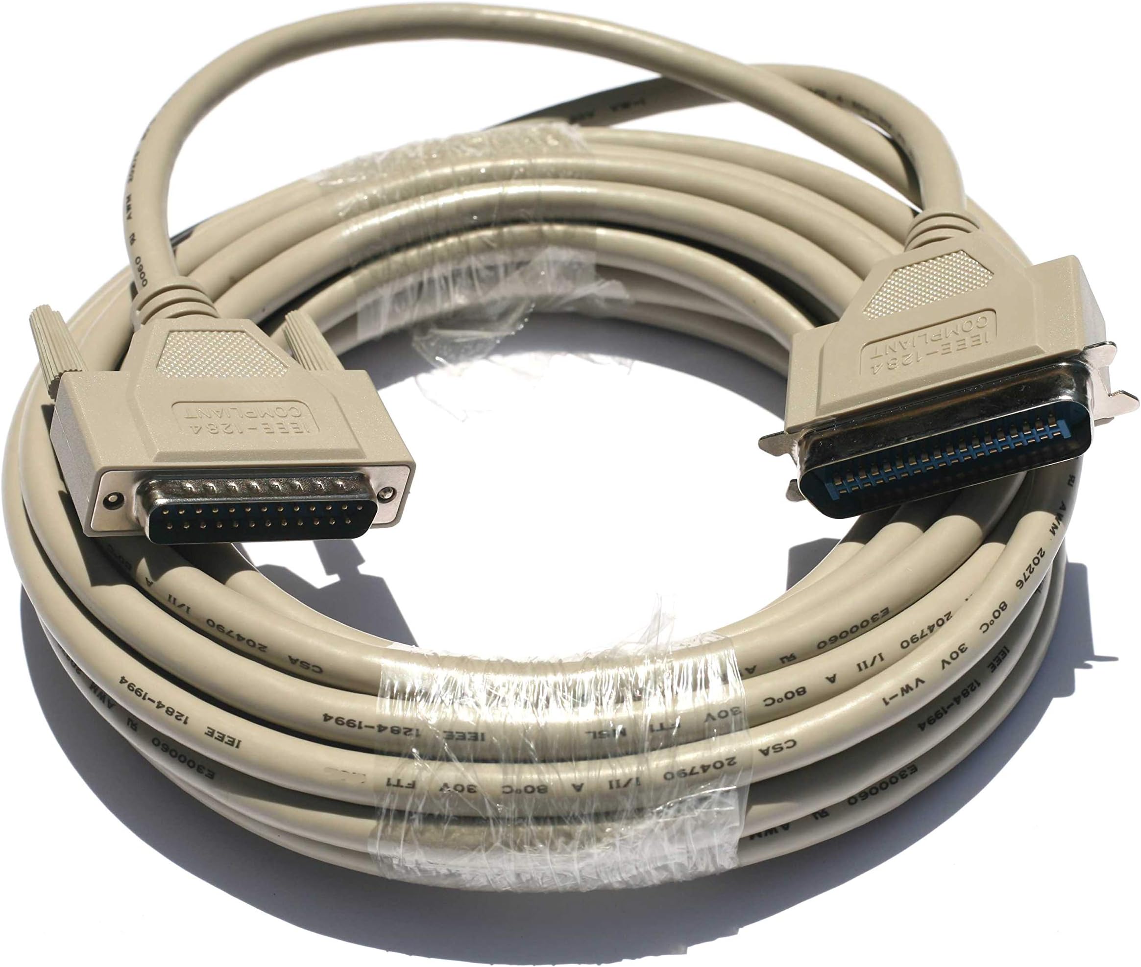 Amazon.com: PCCables.com 25ft Parallel Printer Cable 25 ft IEEE 1284 ...