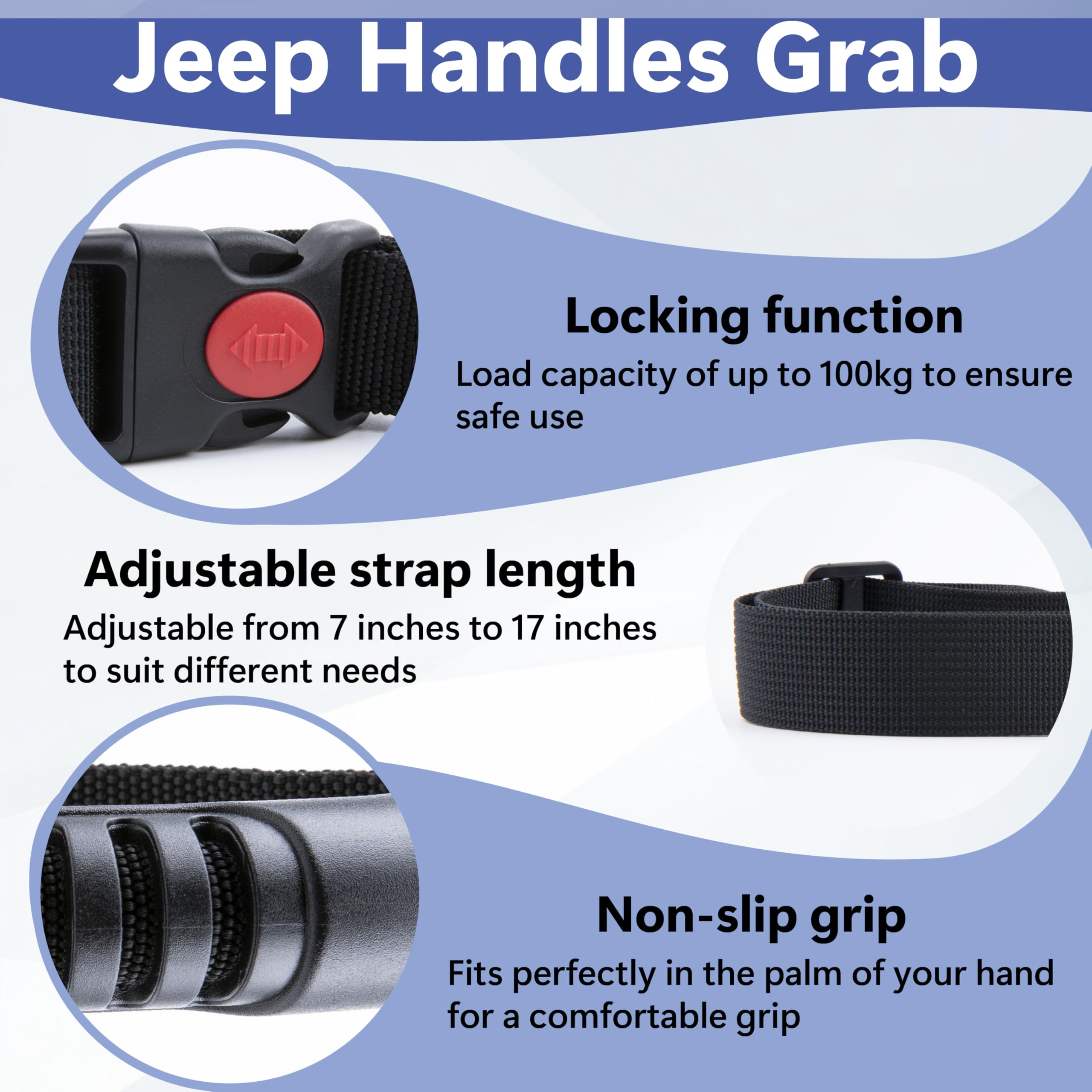 Snapklik.com : Ecocstm 2 PCS Car Adjustable Grab Handles, Car Handle ...