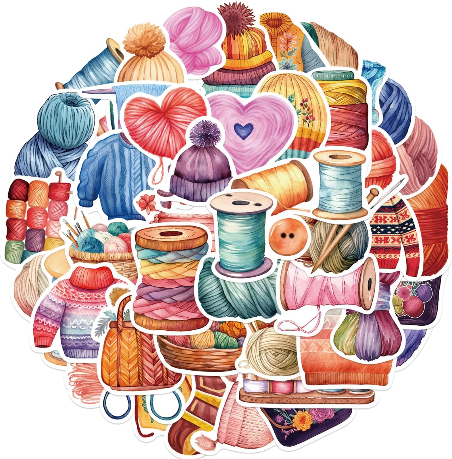 Amazon.com: 50PCS Knitting Stickers, Crochet Vinyl Stickers ...