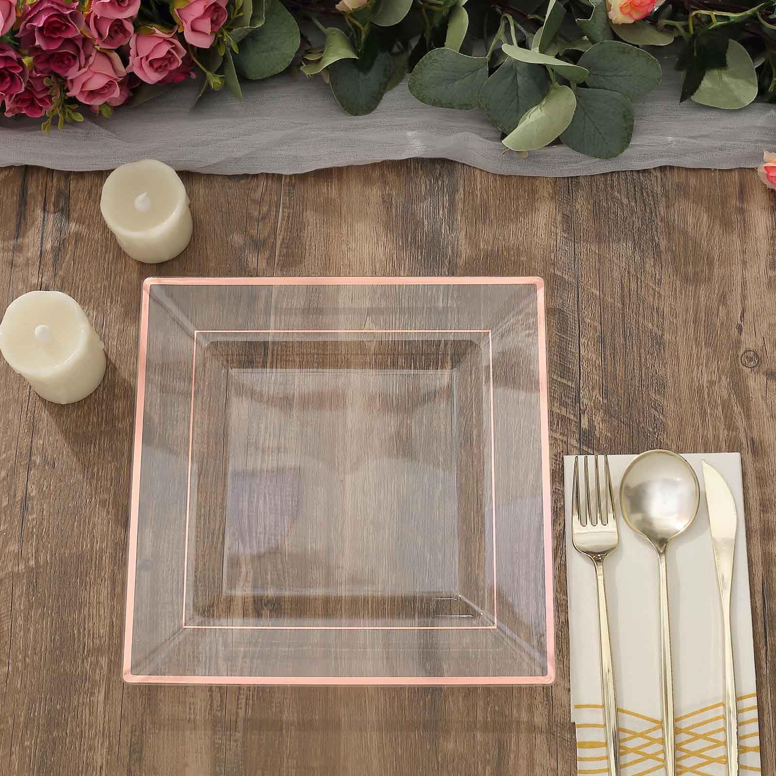 Amazon.com: Efavormart 50 Pack - 6" Square Plastic Disposable Salad ...