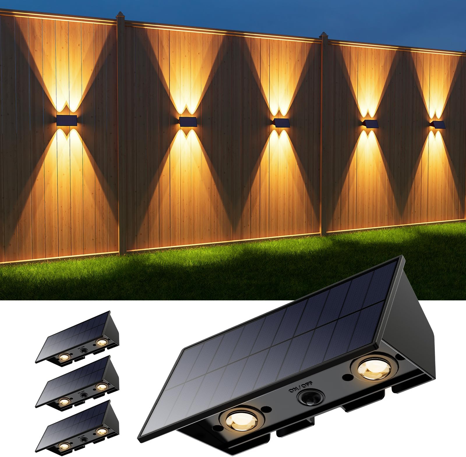 Mrzxy Solar Lights Outdoor Waterproof 3000K Warm Aluminum Dusk to Dawn ...