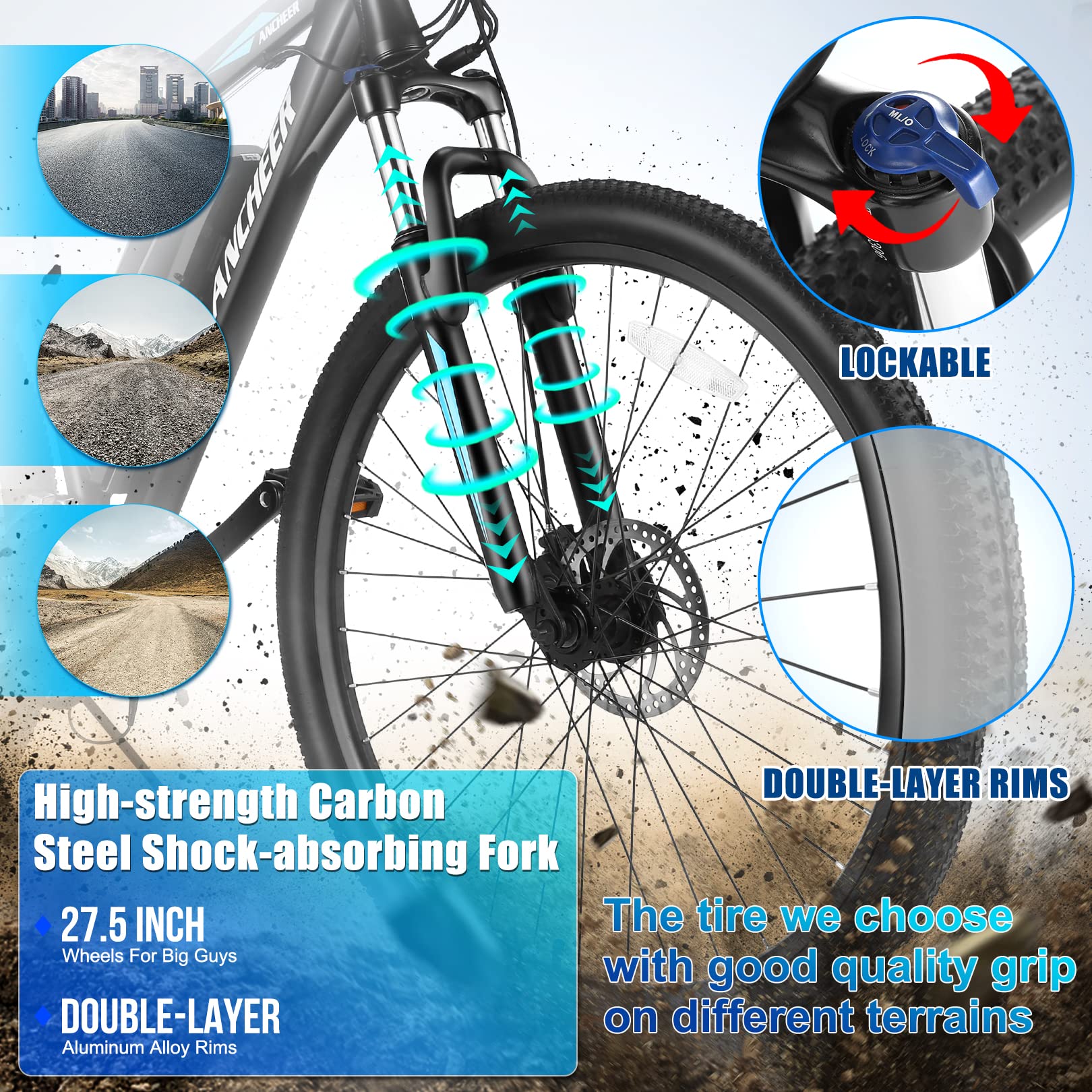 Snapklik.com : ANCHEER Hummmer Electric Bike For Adults 27.5 Peak 750W ...