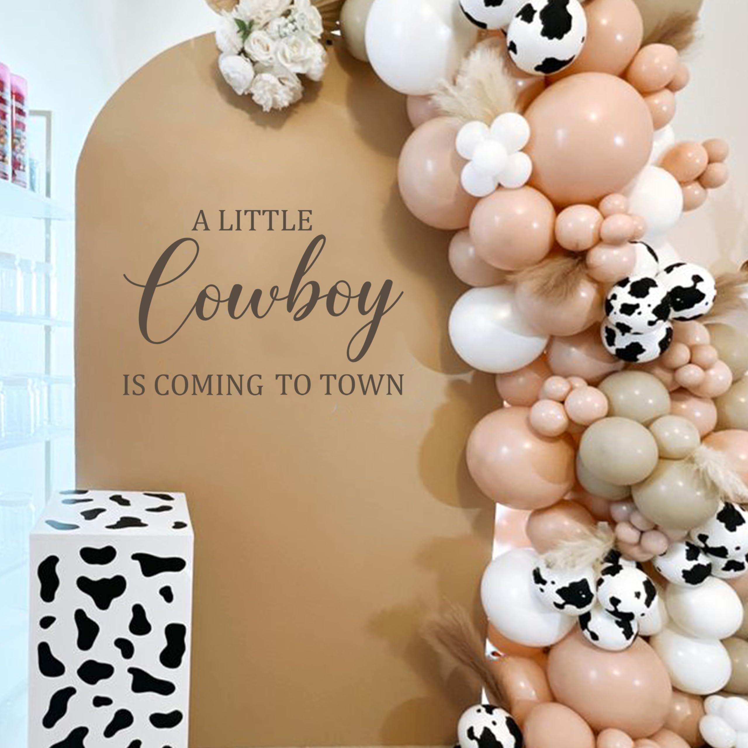 Amazon.com: CIEQR Cowboy Baby Shower Party Decal Sign - Baby Shower ...