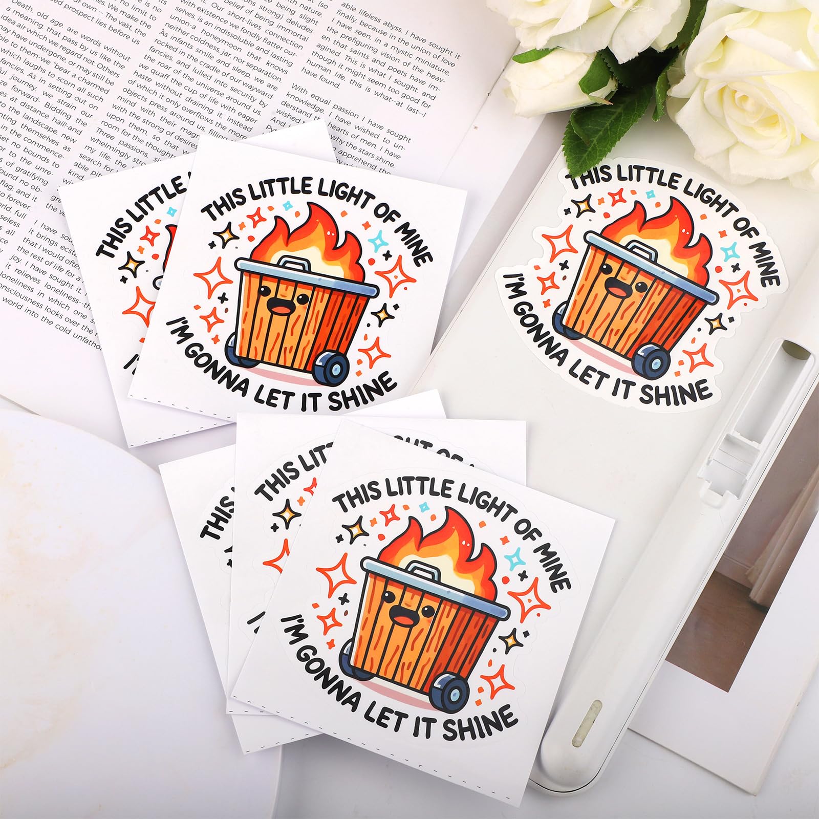 Snapklik.com : 6pcs Dumpster Fire Sticker, This Little Light Of Mine Im ...