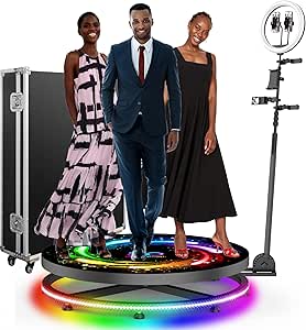 Amazon.com : Henpone 360 Photo Booth with APP for 2 People - 360 Slow Motion Photo Booth Machine ...