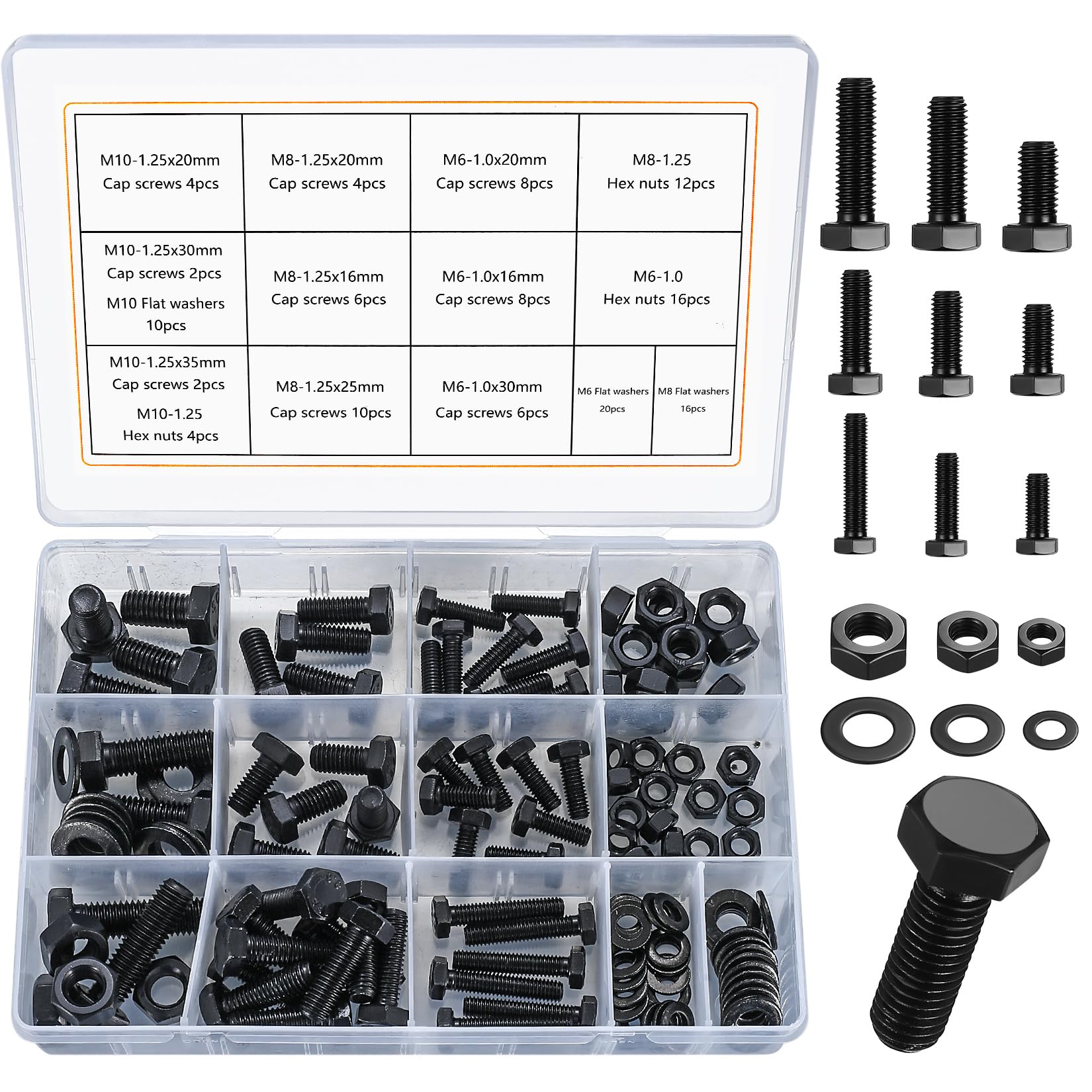 Snapklik.com : 128 Pcs Hex Bolts And Hex Nuts And Washers Assortment ...