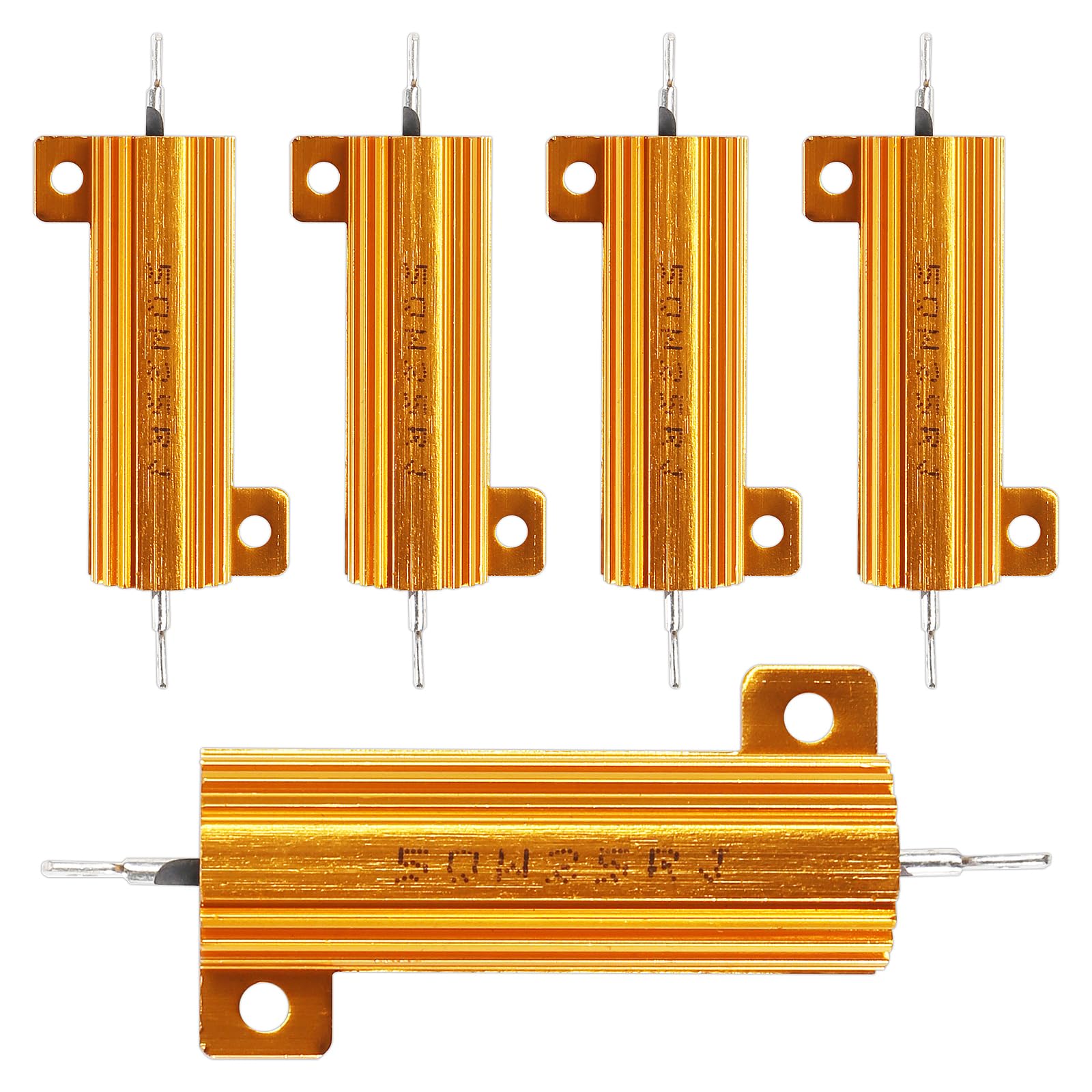Snapklik.com : 5pcs Resistor 50W 25 Ohm Aluminum Case Wirewound Screw ...