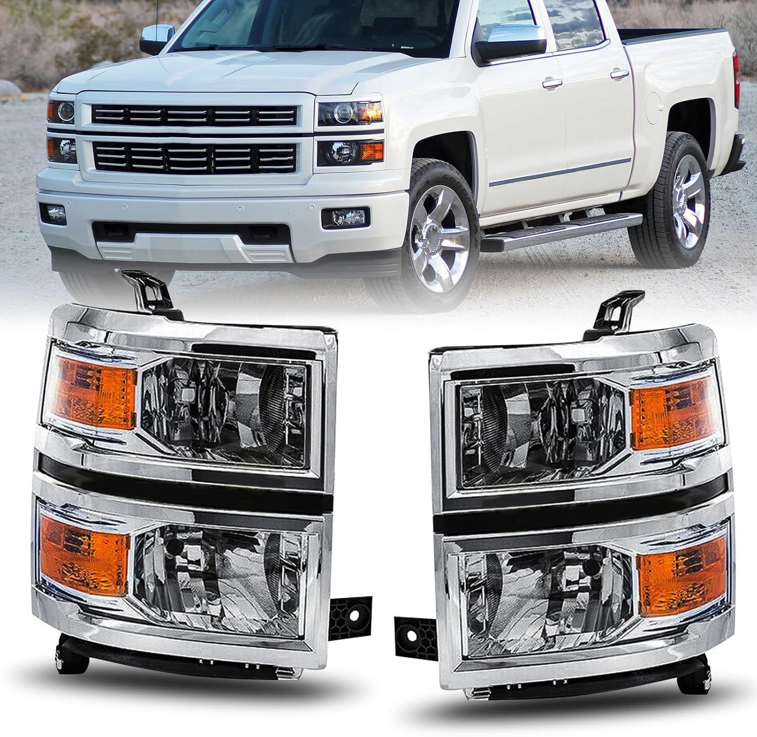 Amazon.com: AUTOWIKI Headlights Assembly for 2014 2015 Chevy Silverado ...