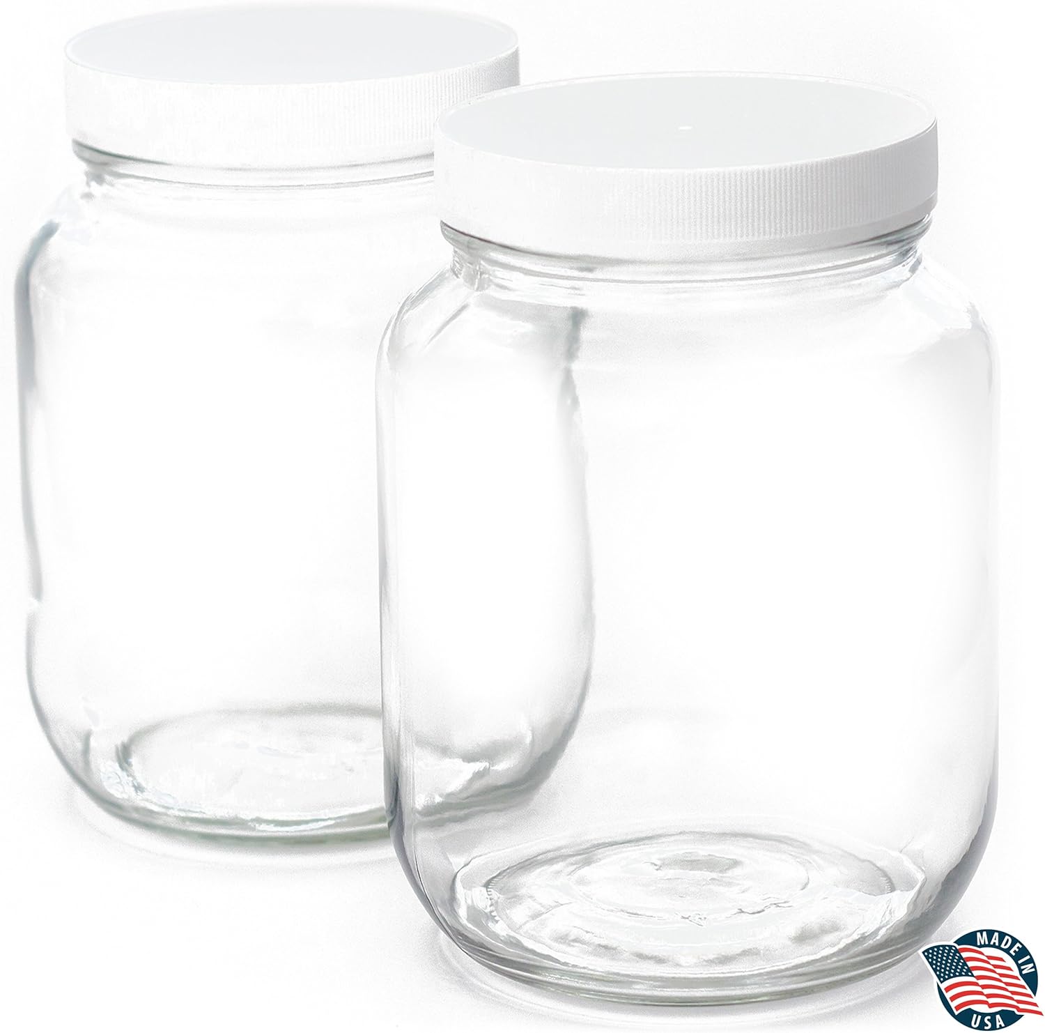 Amazon.com: (2 Pack) ½ Half-Gallon Wide Mouth Clear Glass Mason Jar ...