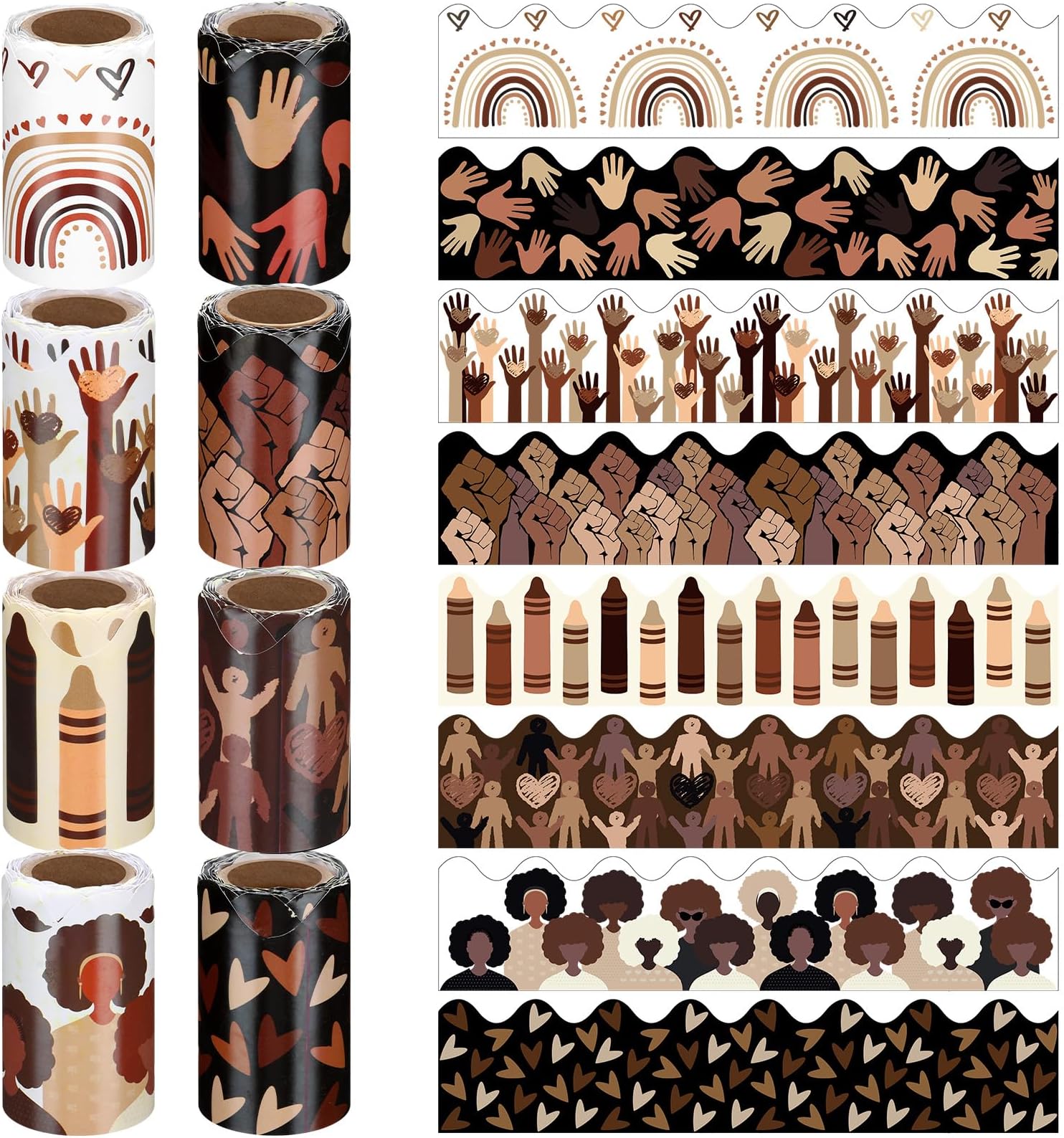 Amazon.com : Jetec 8 Rolls 131 ft Diversity Bulletin Board Borders for ...