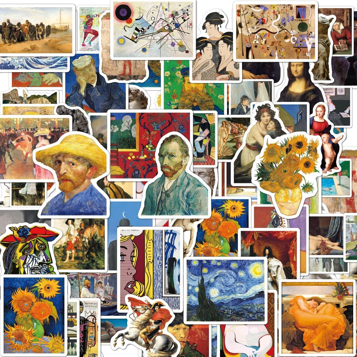 100PCS Famous Paintings & Sculptures Art Stickers, Vinyl Waterproof ...