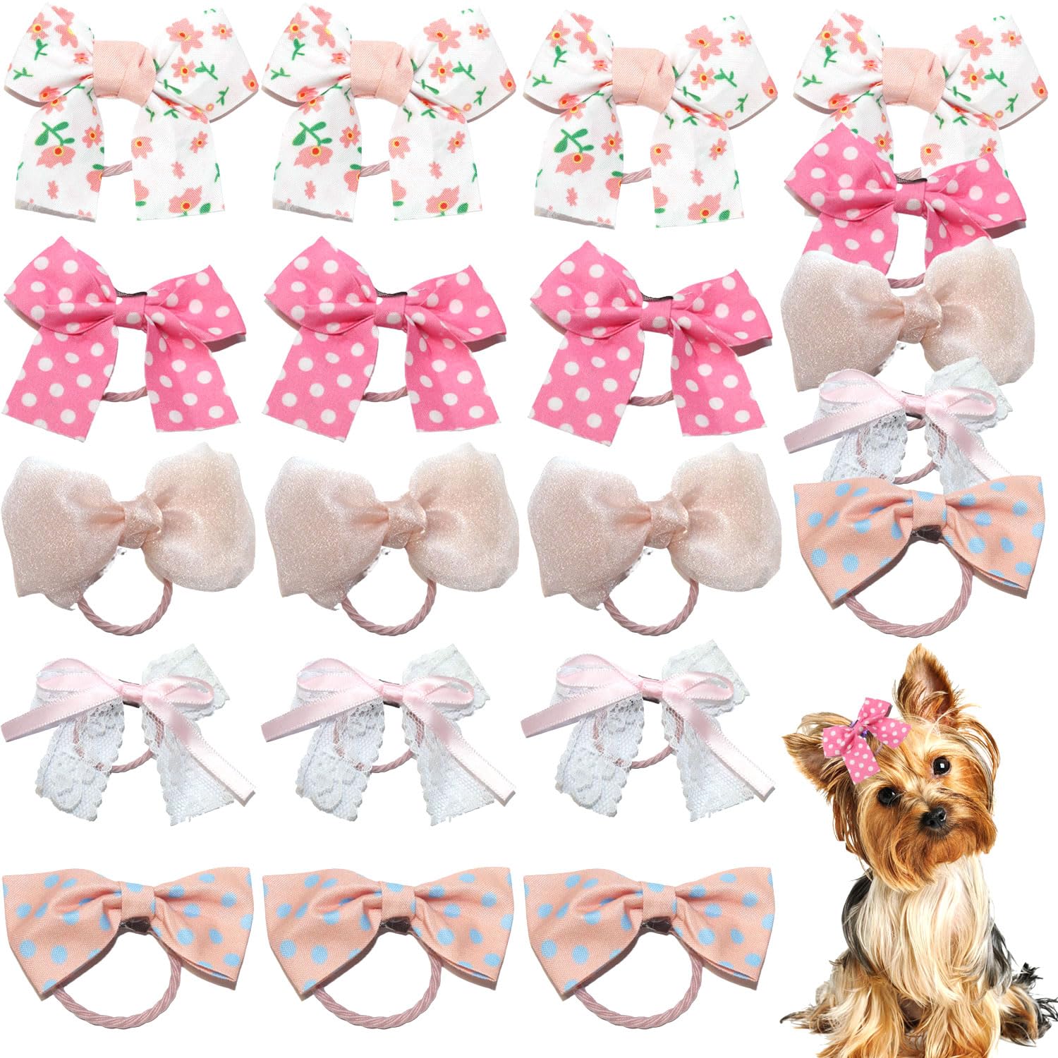 Amazon.com : zaabaazina 20pcs Dog Hair Bow Bowknot, Dog Bows Cute ...