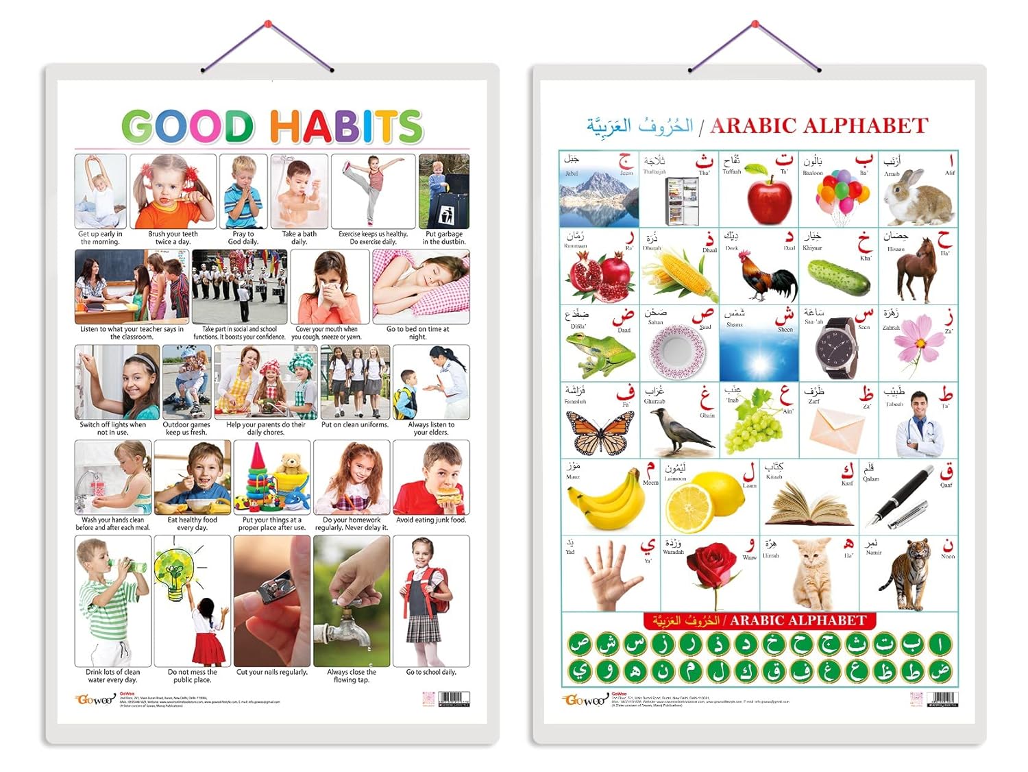 Buy GO WOO Combo of 2 Good Habits and Arabic Alphabet (Arabic ...