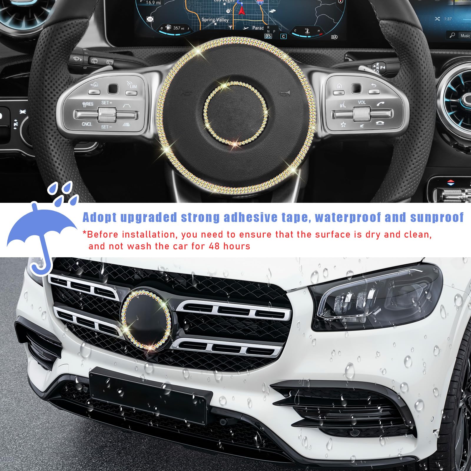 Snapklik.com : Suvnie Bling Car Trim Self Adhesive, 16.4 Ft Rhinestone ...