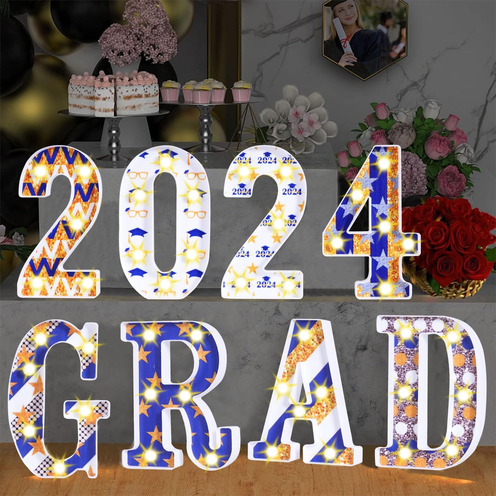 Amazon.com: Kenburg Prom Light Up Letters 2024 Graduation Party ...