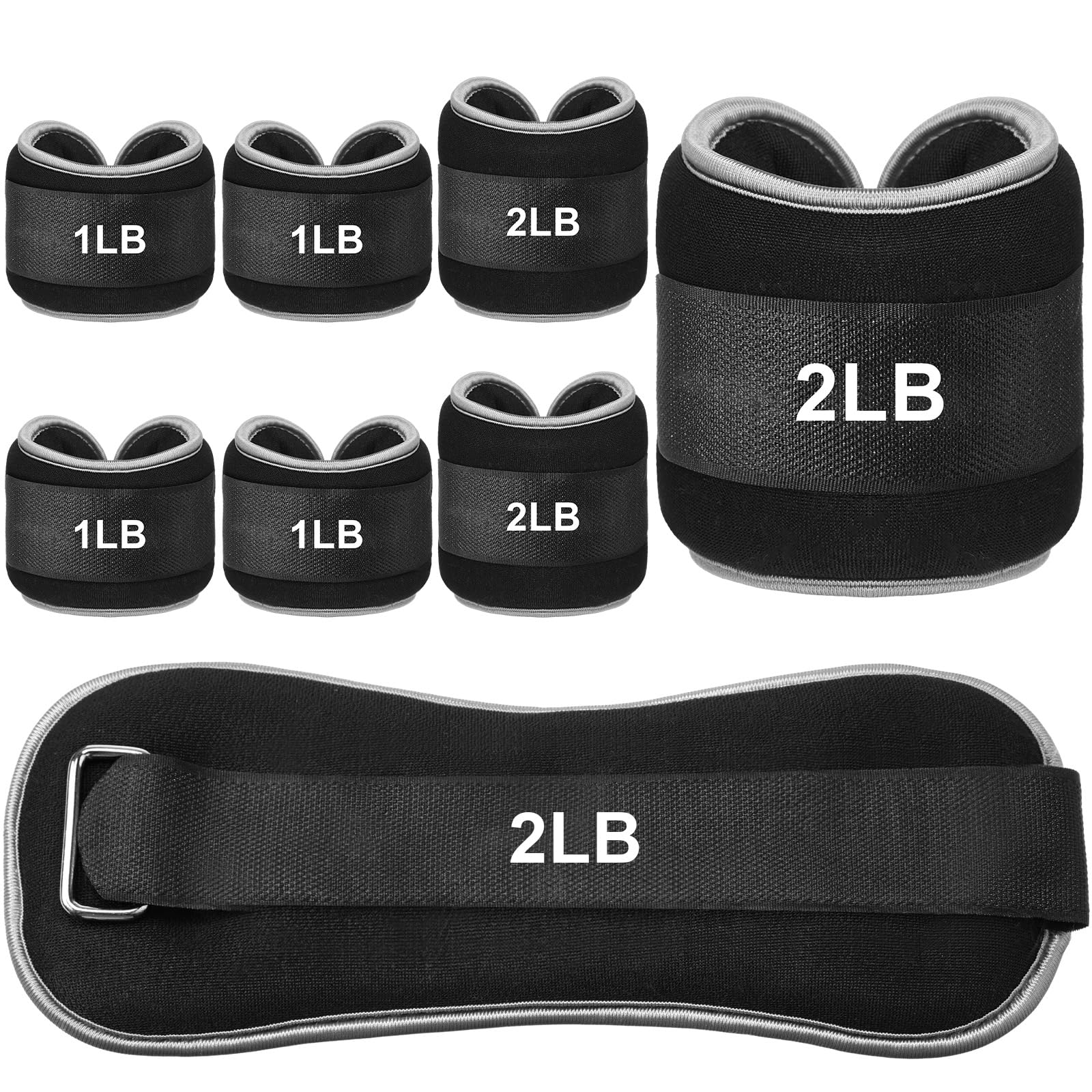 Amazon.com: Hollowfly 4 Pairs Ankle Leg Weights Set for Women Men, 1lb ...