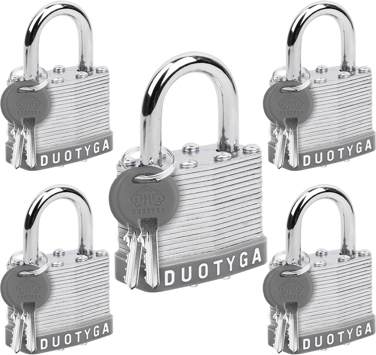 DuoTyga Laminated Keyed Padlock, Keyed Alike Locks, 1-3/4”(45mm) Wide ...