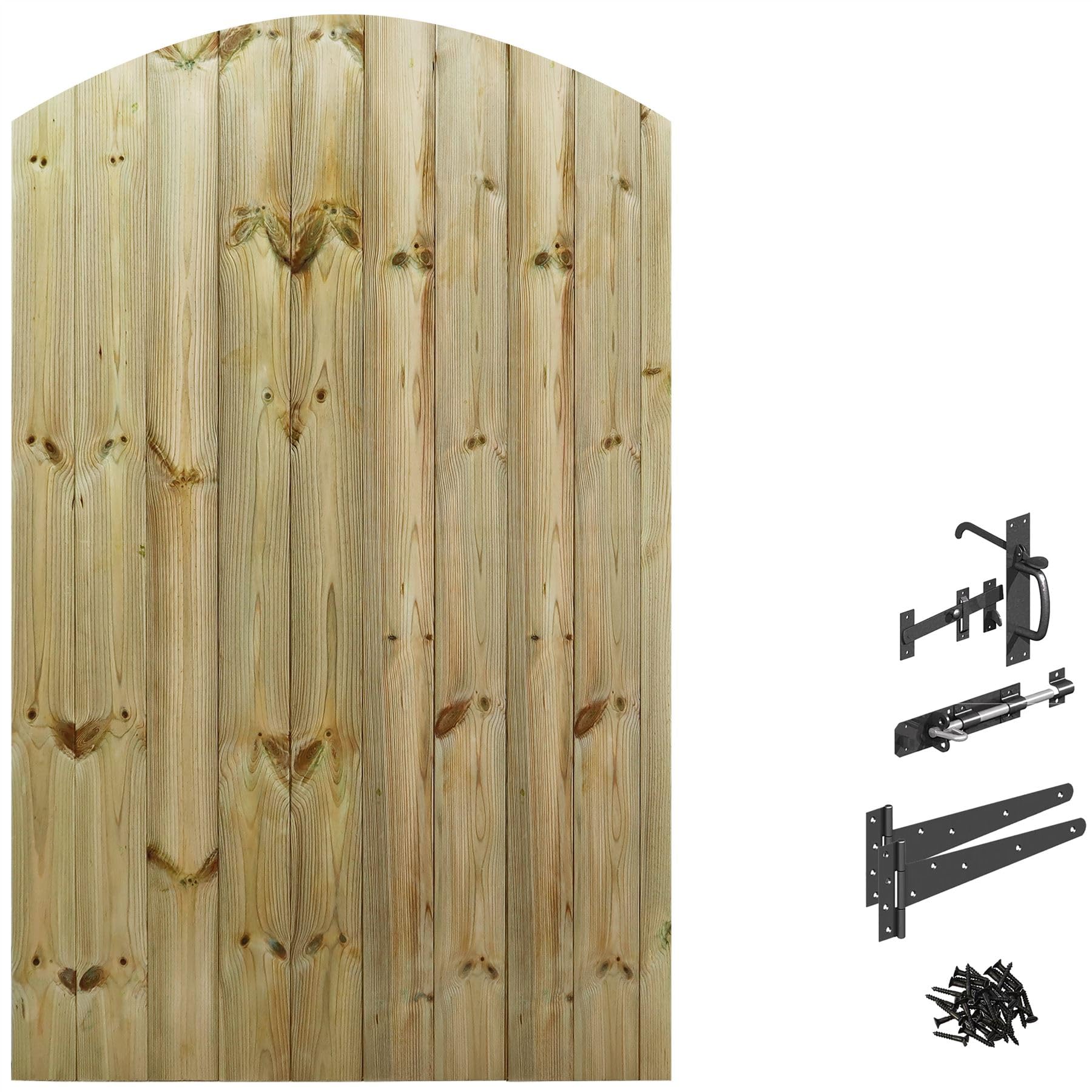 Garden Arch Wooden Semi Braced Arch Top Strong Wooden Garden Gate ...