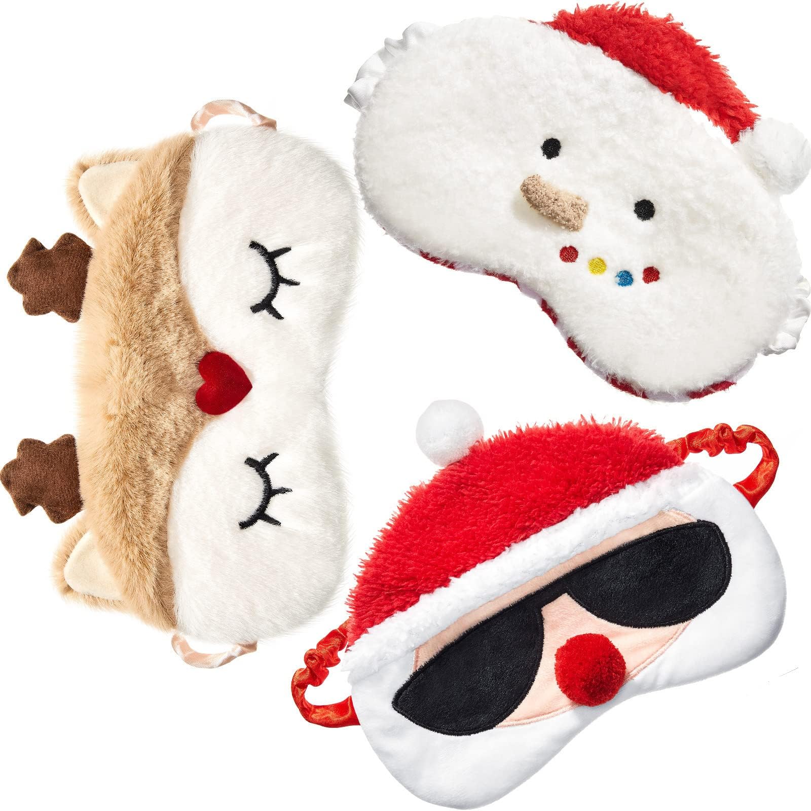 Amazon.com: 3 Pieces Christmas Eye Masks for Boys and Girls Sleeping ...