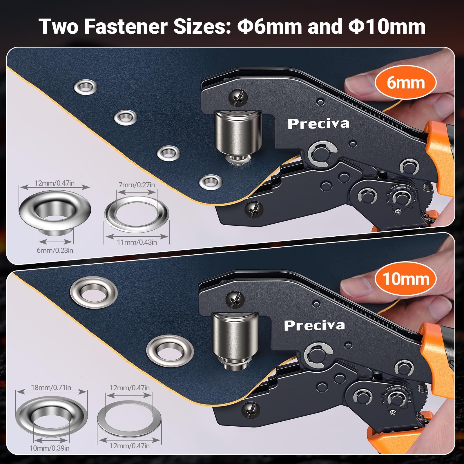 Snapklik.com : Preciva Grommet Tool Kit Of 3/8" And 1/4 ...