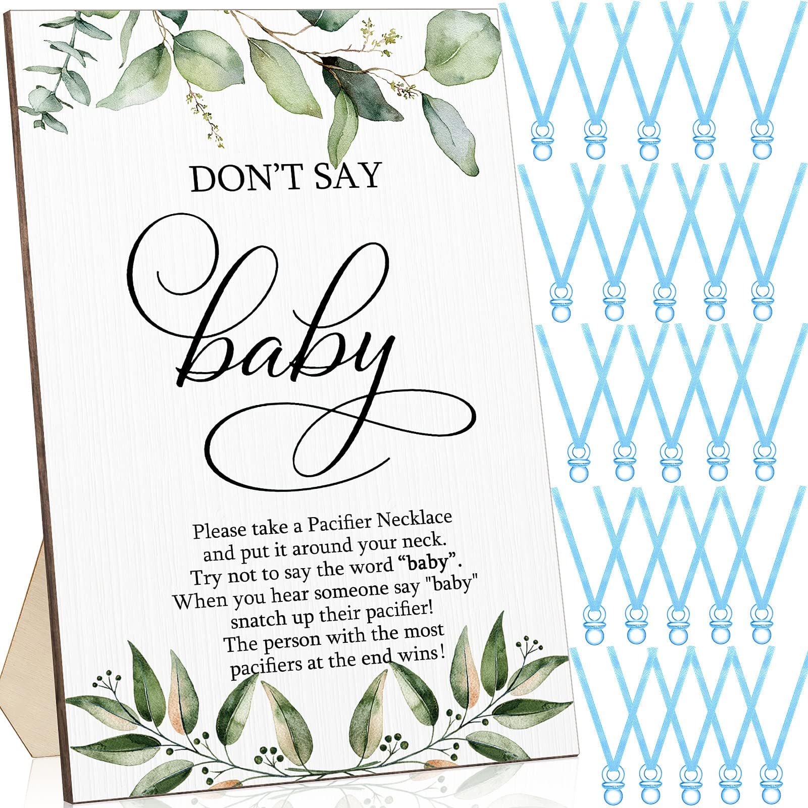 Amazon.com : Geetery 51 Pcs Don't Say Baby Game Sign Cool Baby Shower ...