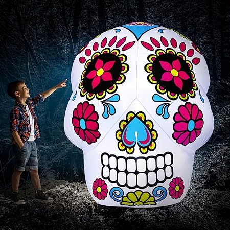 Amazon.com: COMIN 5FT Halloween Inflatables Sugar Skull Gentleman ...