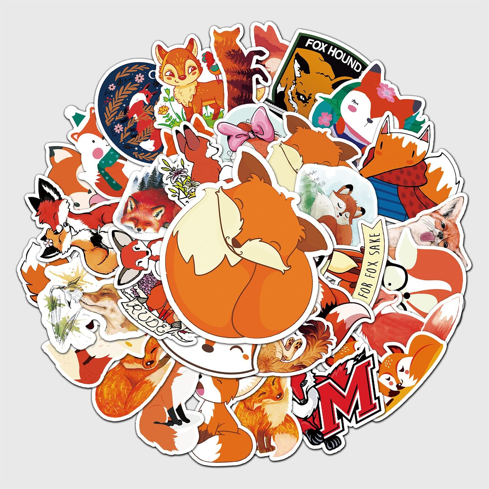 Amazon.com: Fox Stickers 50Pcs Water Bottles Stickers for Kids Teens ...