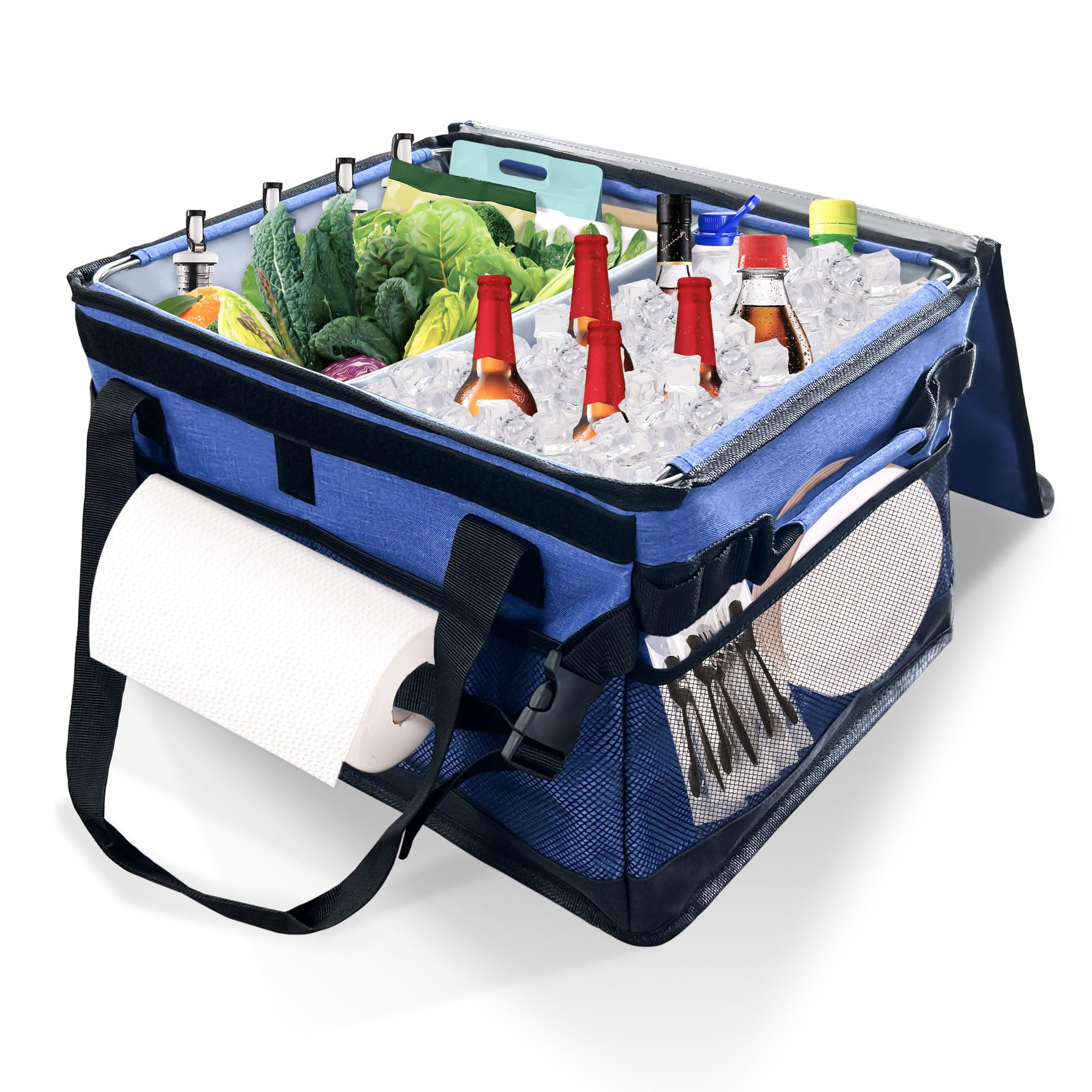 BELLO YON Large Grill Caddy and Picnic Caddy with Paper Towel Holder ...
