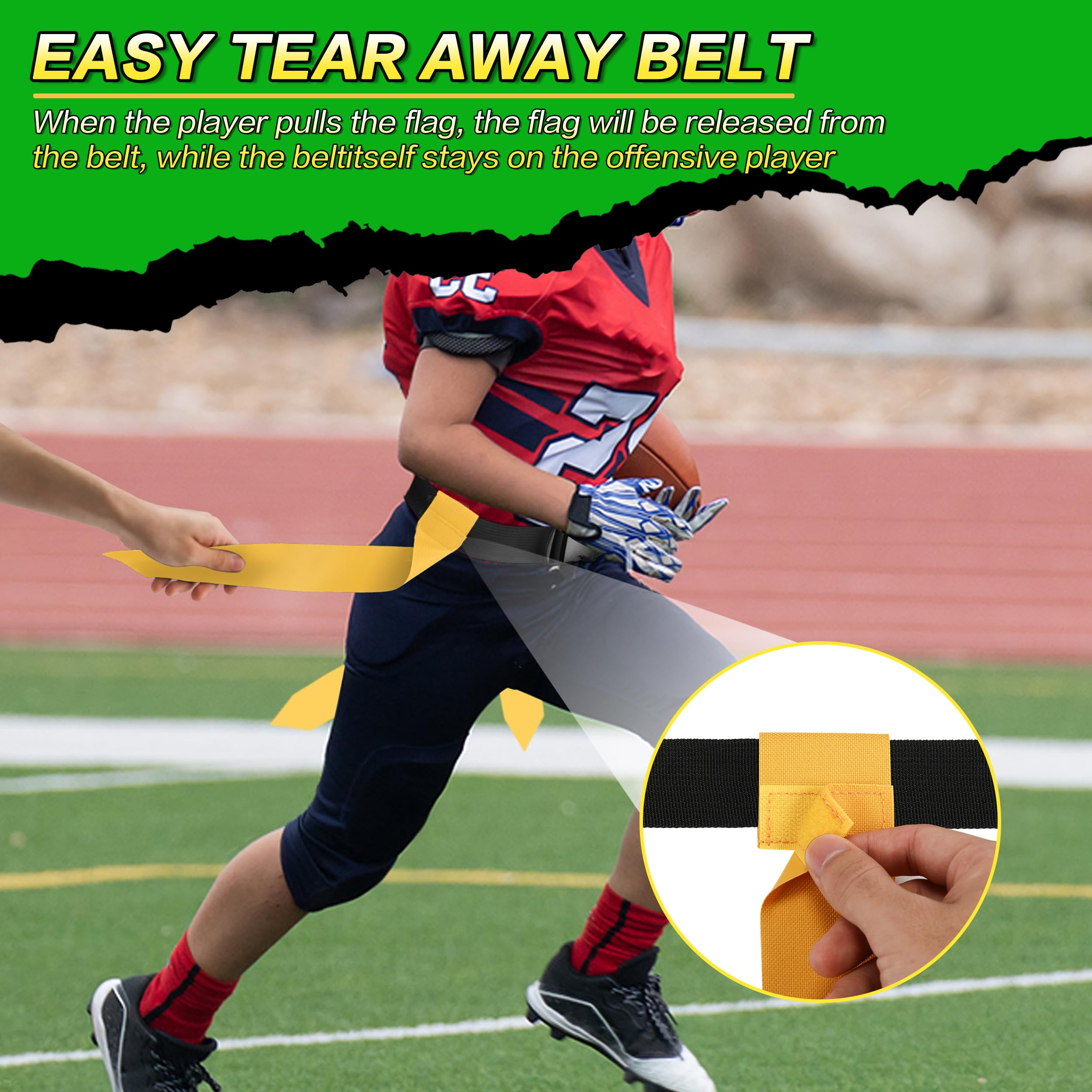 Snapklik.com : Hilhook Flag Football Belts, 14 Player Flag Football Set