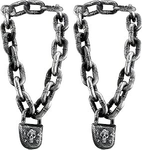 Amazon.com: 2 Pack 38 Inch Halloween Fake Chains Prison Chain Props ...