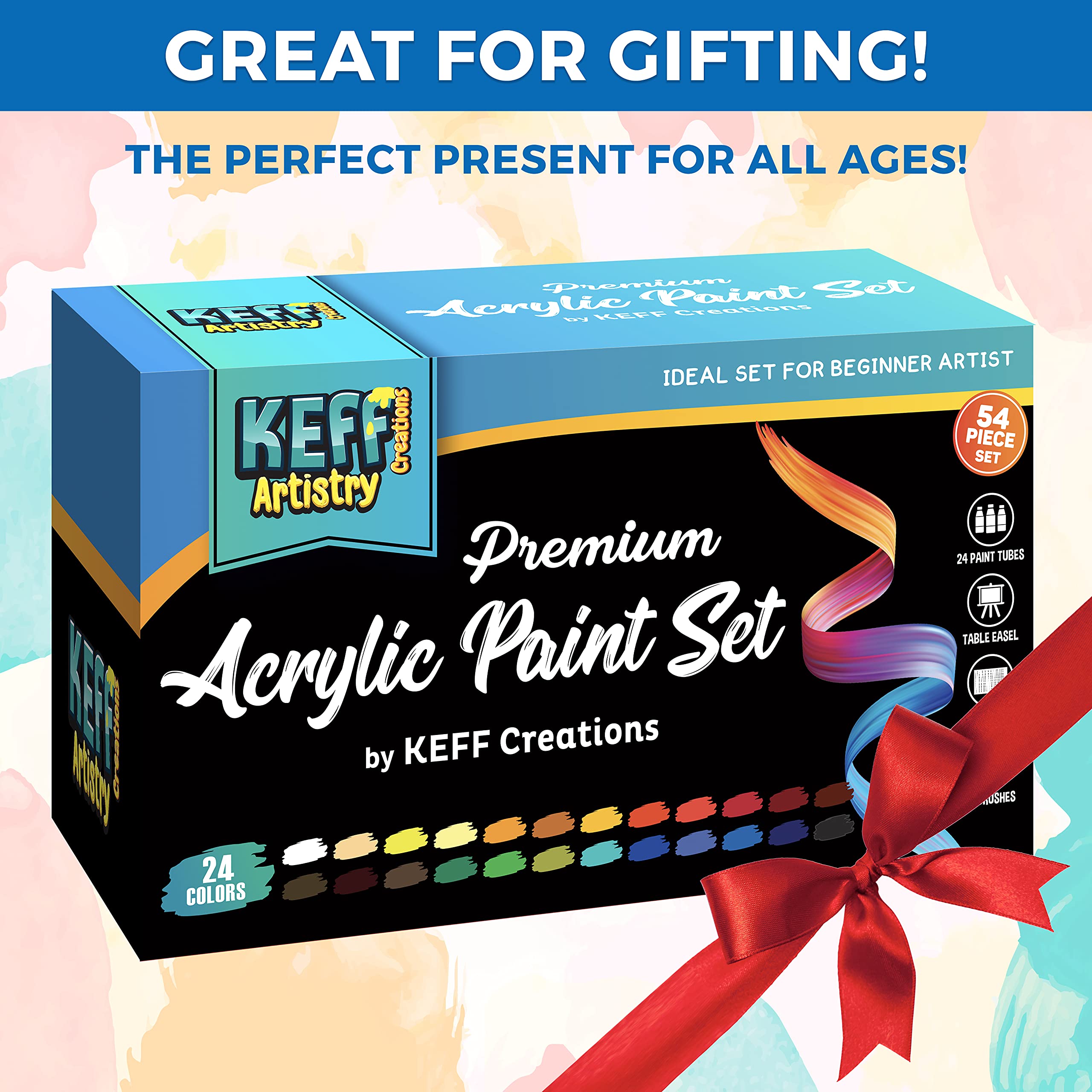 KEFF Creations Acrylic Paint Set - 54 Piece Profession...B087MB39H9 ...