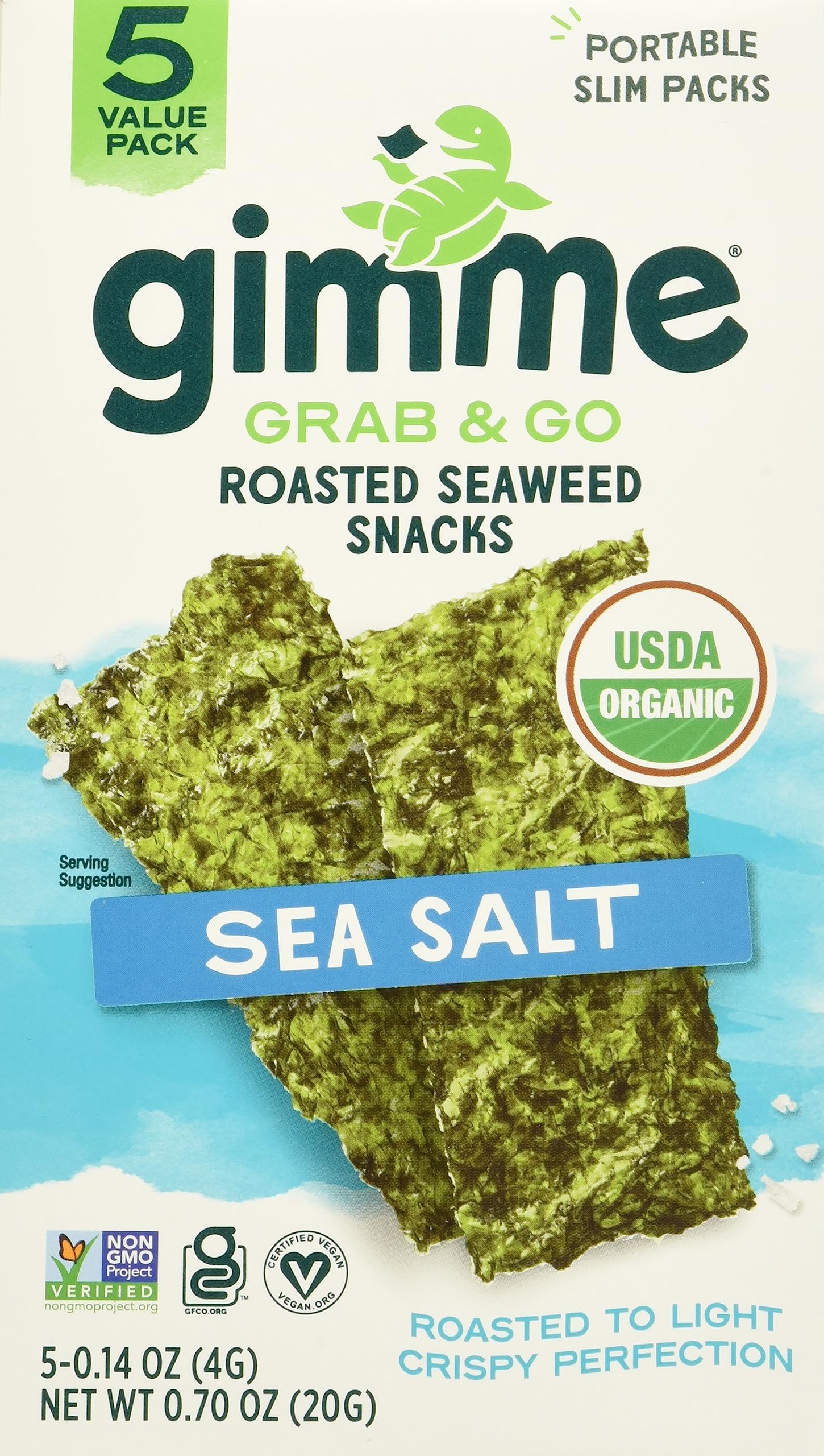 Amazon.com: Gimme Grab & Go Roasted Seaweed Snacks, Sea Salt, Portable ...