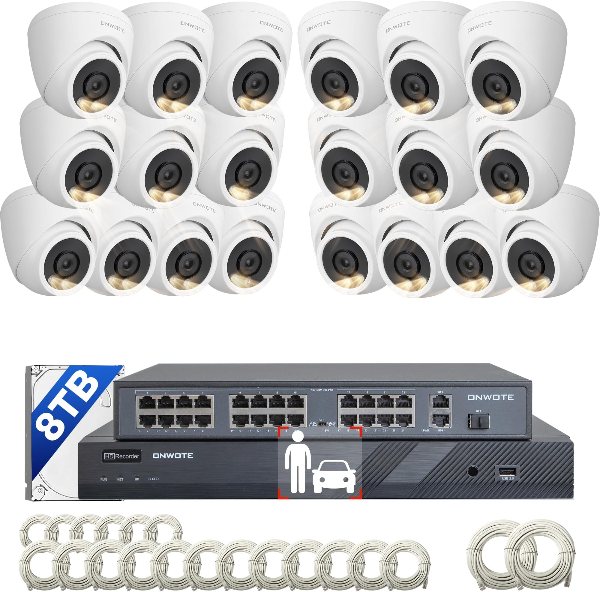 Amazon.com : ONWOTE 12MP NVR 32 Channel Security Camera System, Smart ...
