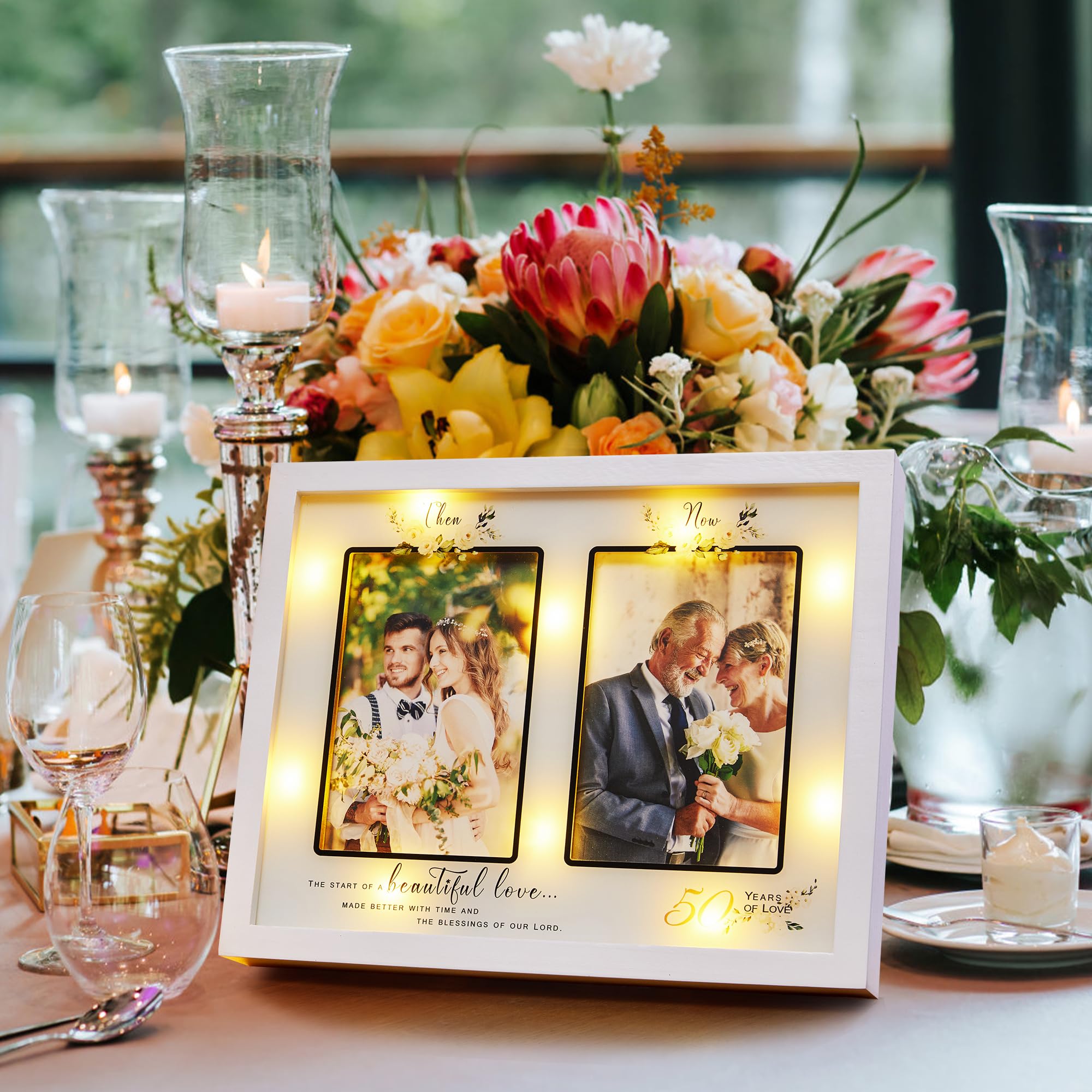 Snapklik.com : Then & Now 50th Anniversary Picture Frame For Couple ...