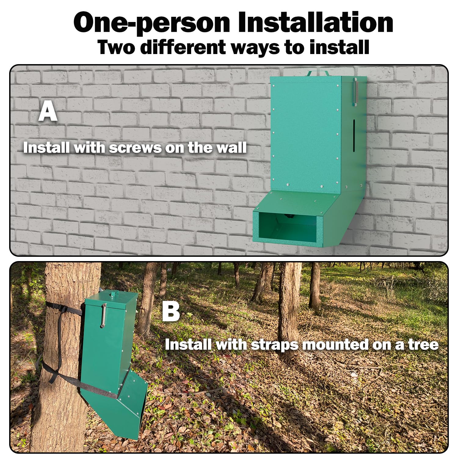 Snapklik.com : Heavy Duty Deer Feeder Box, Tree Protein Feeder, Gravity ...