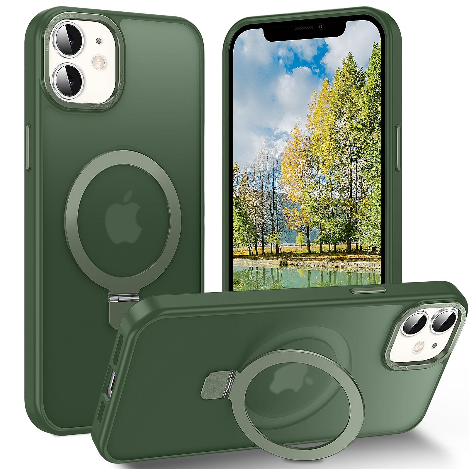 Amazon.com: Lufanbis Magnetic for iPhone 12/12 Pro Case with Ring Stand ...