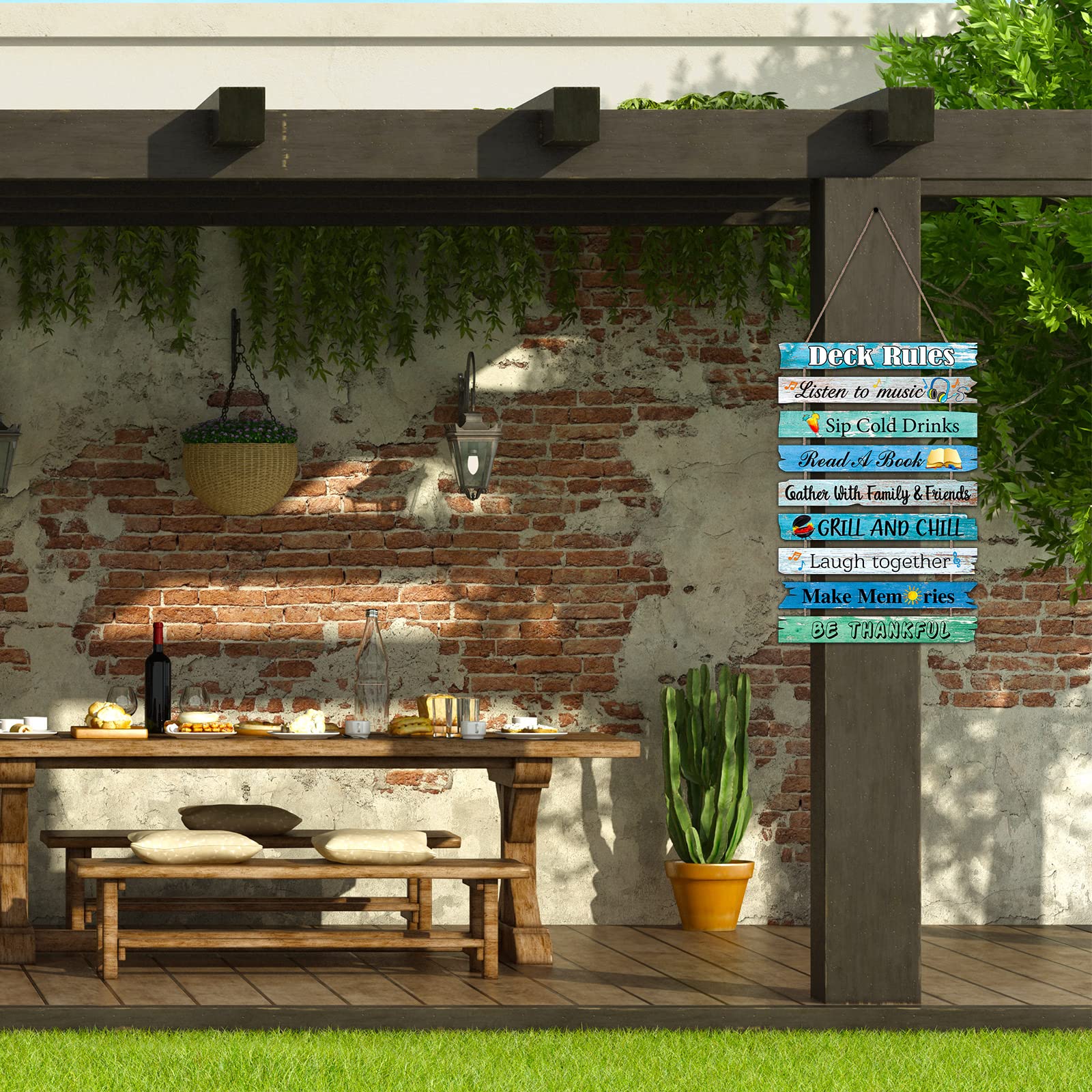 Snapklik.com : Deck Decorations Outdoor Deck Rules Sign Wall Art Porch ...