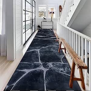 Amazon.com: Houient Marble Runner Rug, 4X10ft Luxury Abstract Modern Gray Marble Area Rug for ...
