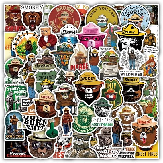 Amazon.com: Smokey The Bear Stickers | 54pcs Cute Wildlife Firefighting ...