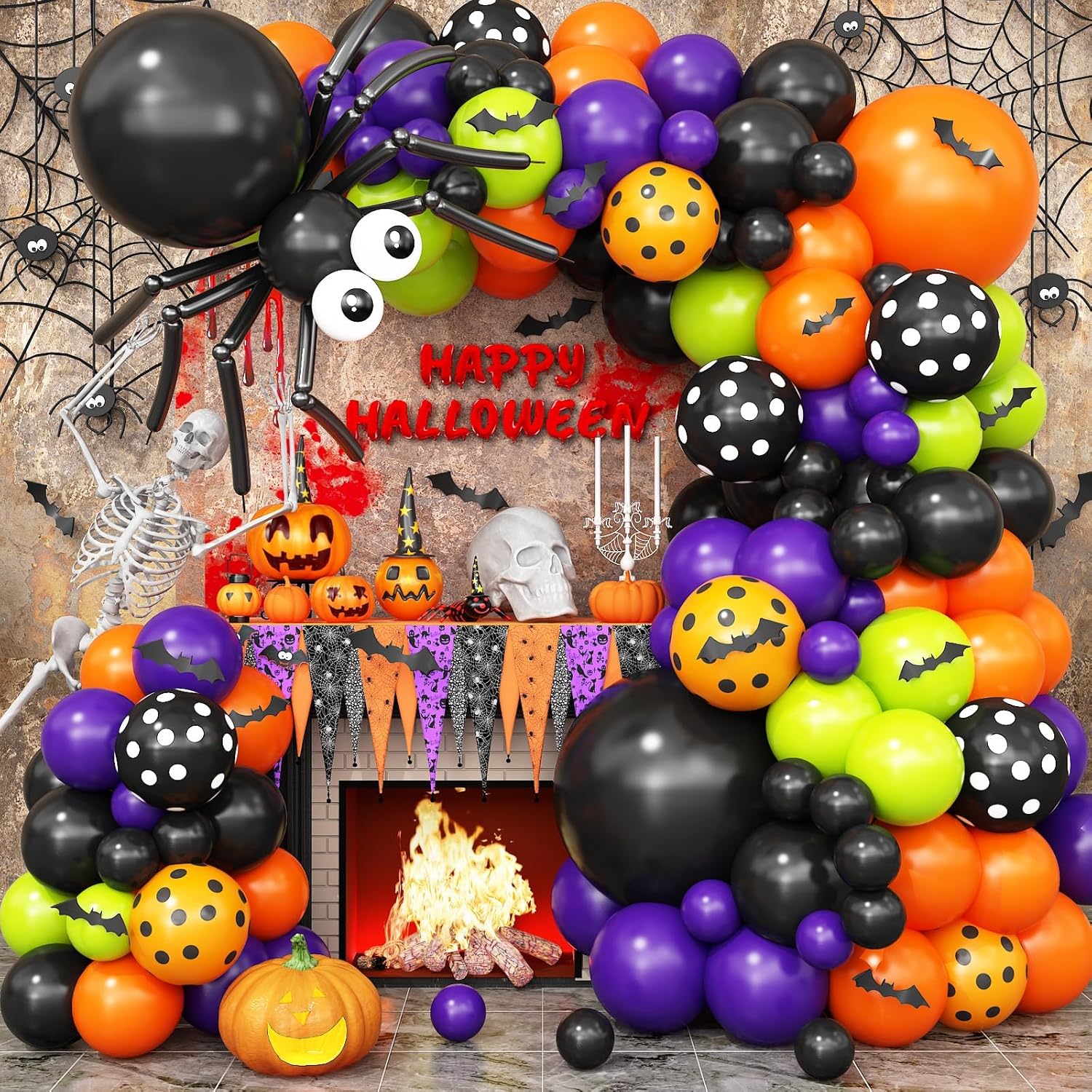 Amazon.com: Halloween Balloon Garland Arch Kit, Halloween Balloon ...