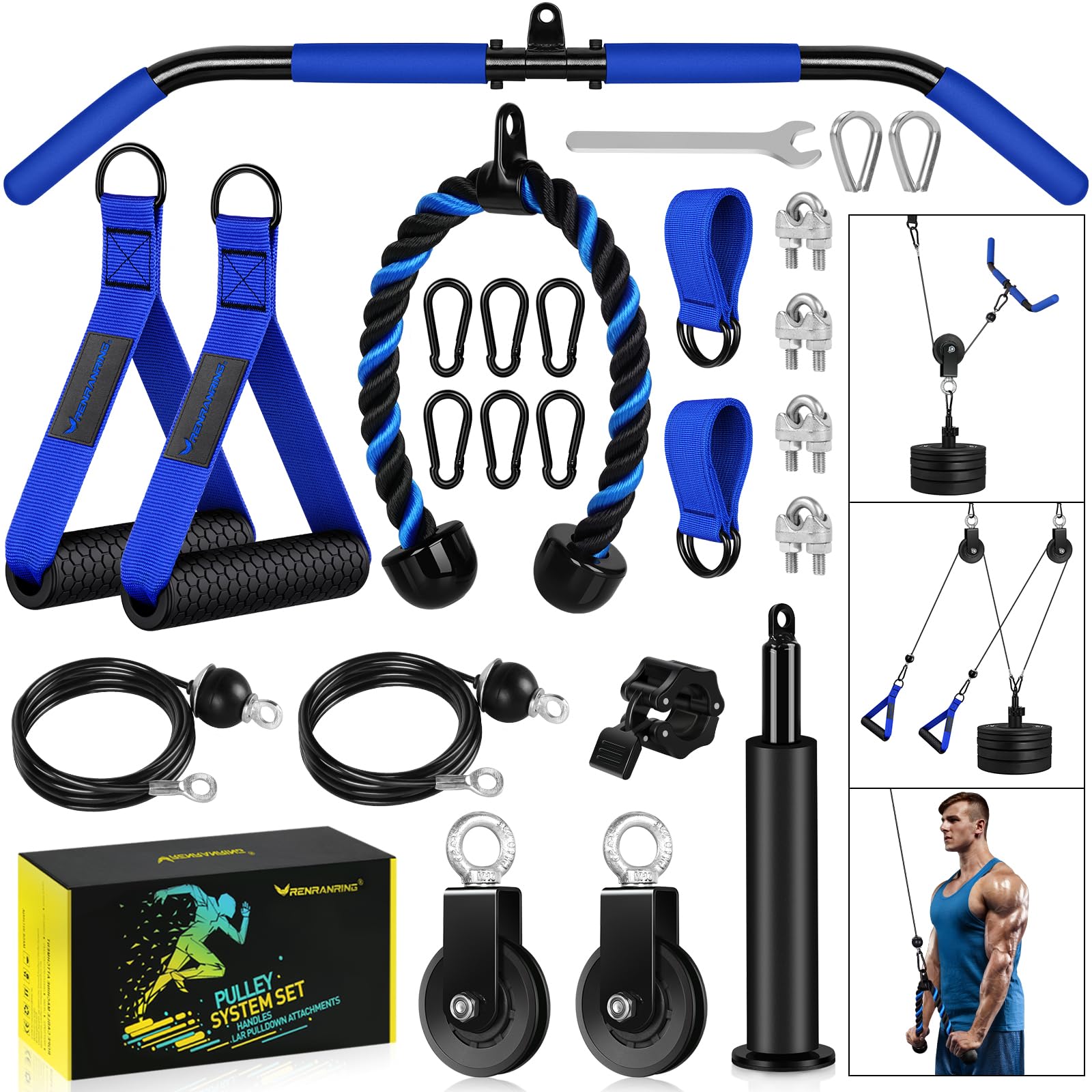 Snapklik.com : RENRANRING Weight Cable Pulley System Gym, Upgraded ...